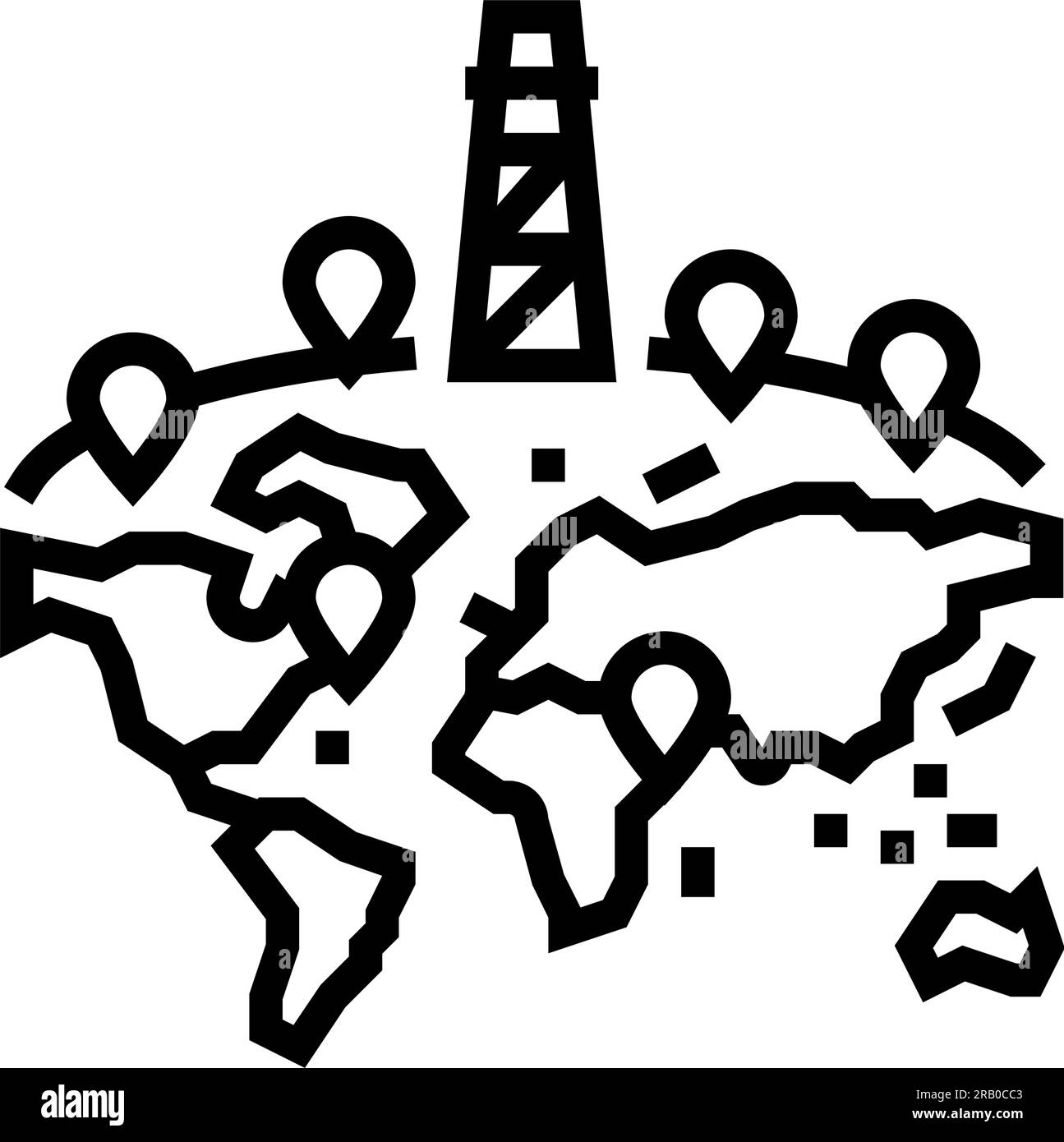 oil field mapping petroleum engineer line icon vector illustration ...