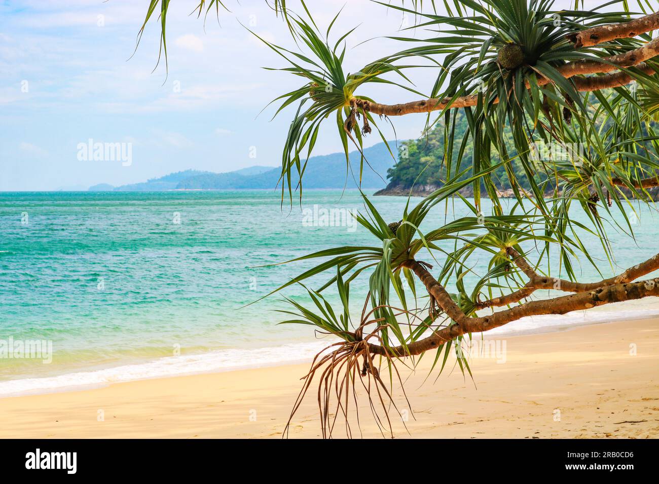 Beautiful sandy beach in uninhabited island. Perfect landscape ...