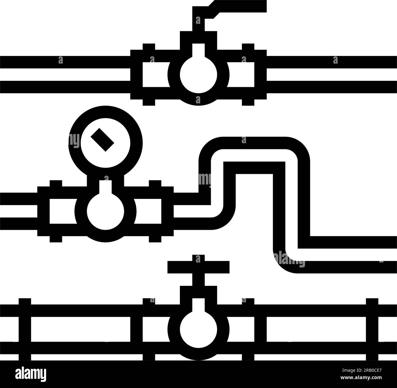 pipeline system petroleum engineer line icon vector illustration Stock ...