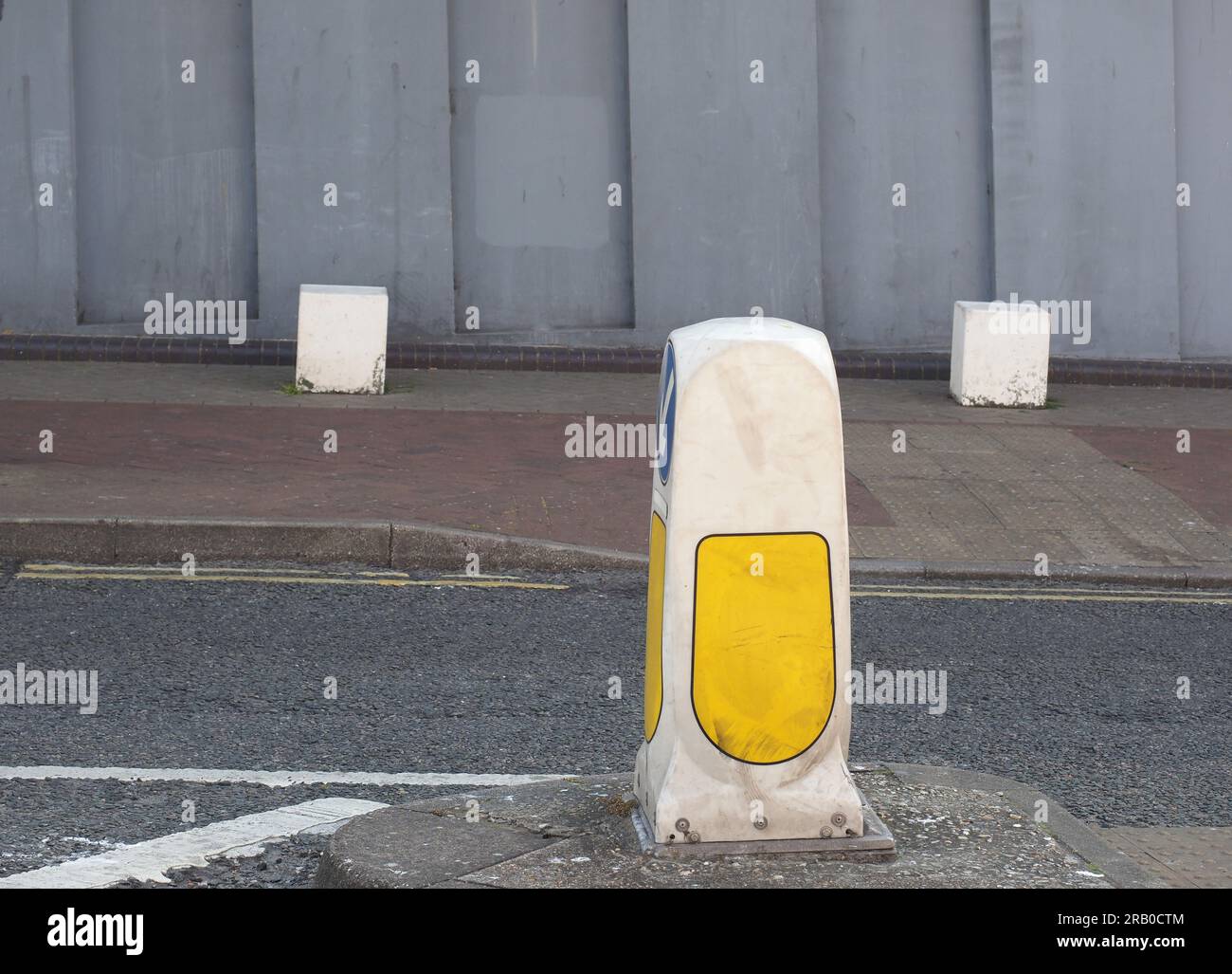 plastic bollard warning sign in the street Stock Photo - Alamy