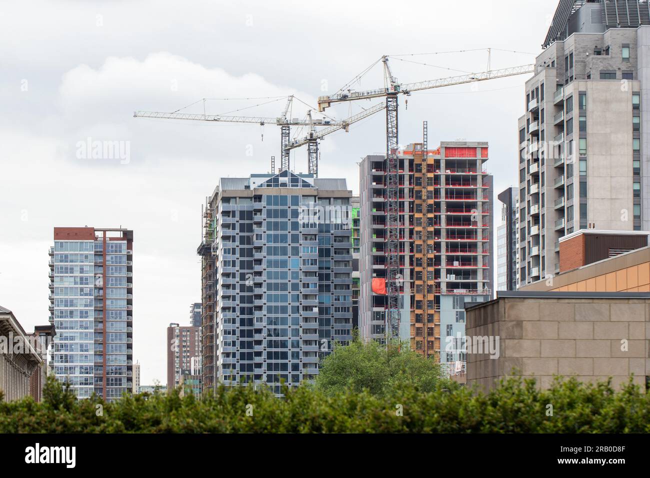 Ottawa, Canada - June 17, 2023: Construction site with cranes in ...
