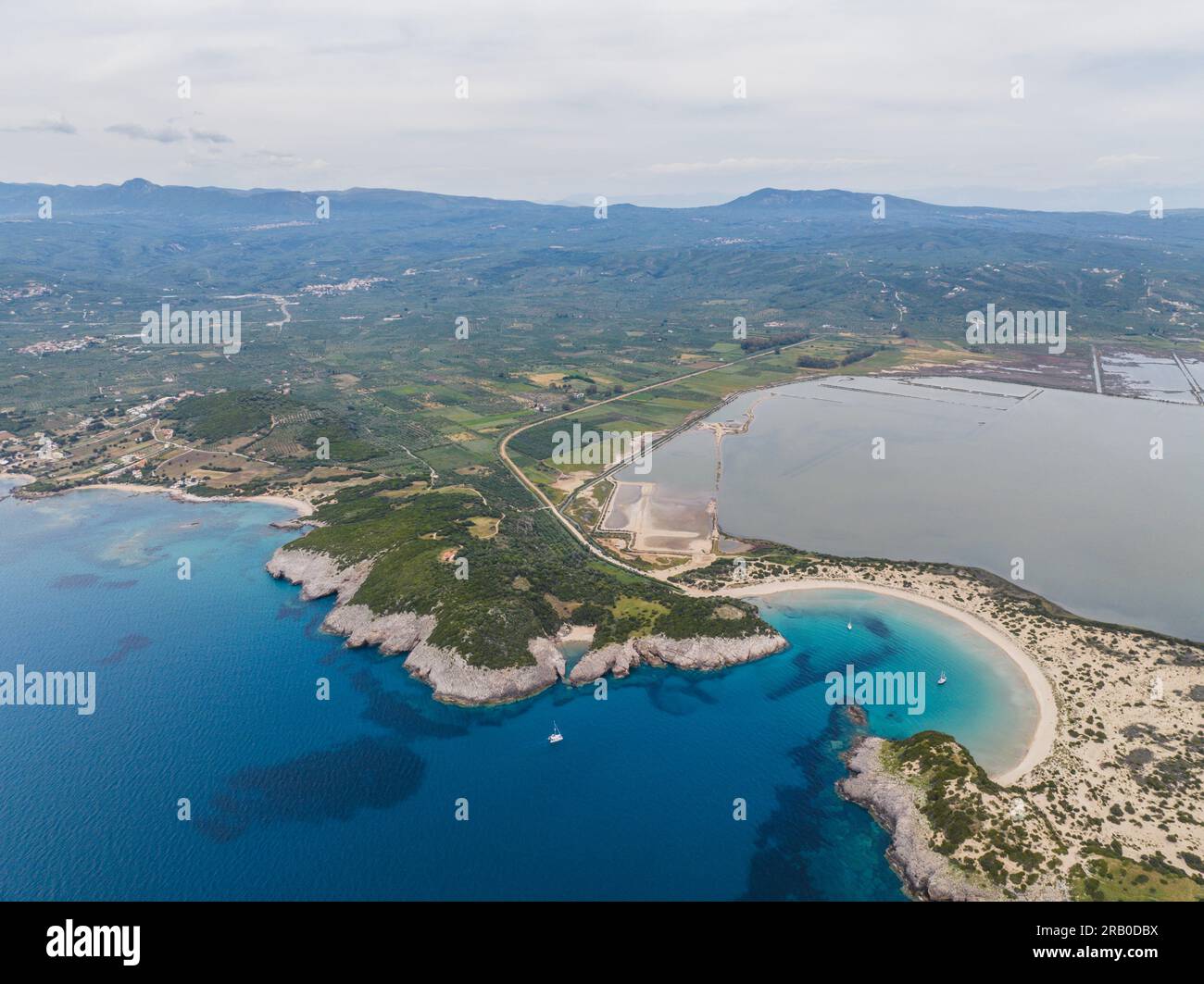 Aerial view of Voidokilia beach in Messinia, Greece Stock Photo - Alamy