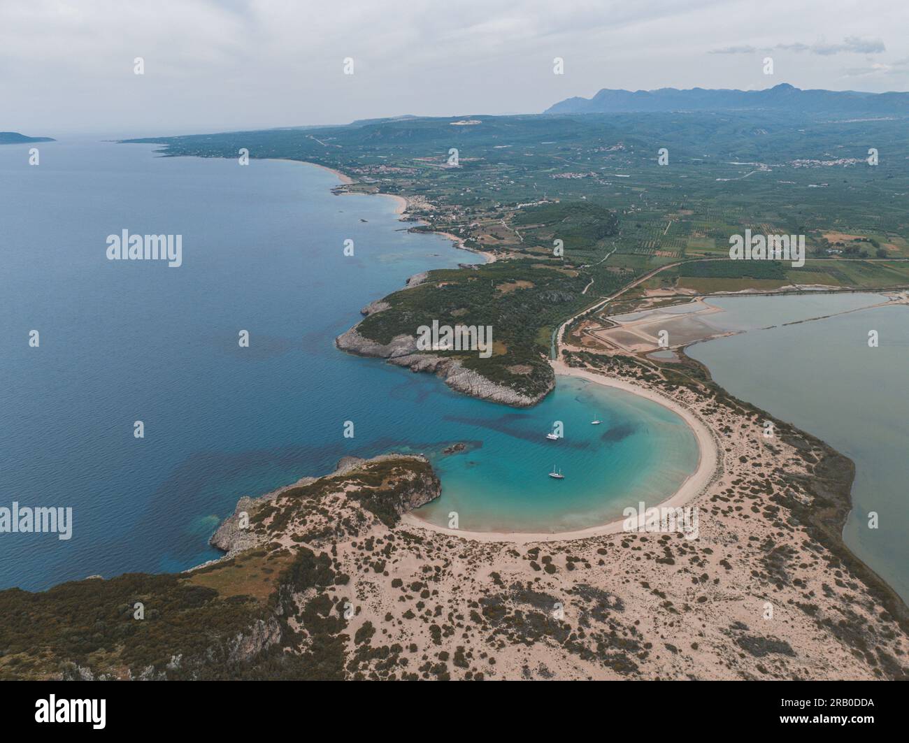 Aerial view of Voidokilia beach in Messinia, Greece Stock Photo - Alamy