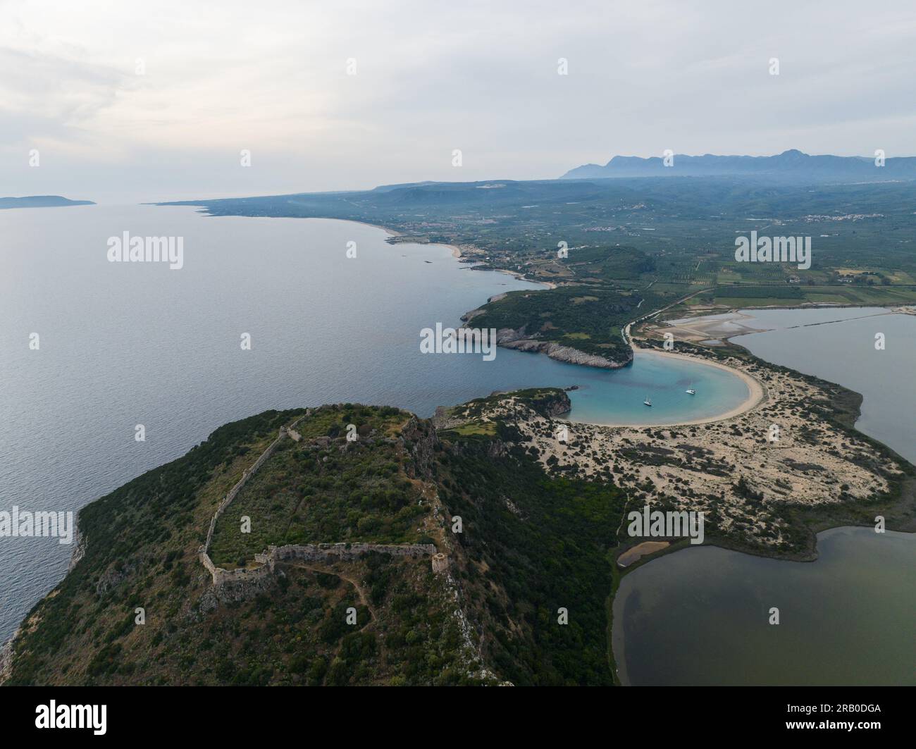 Aerial view of Voidokilia beach in Messinia, Greece Stock Photo - Alamy
