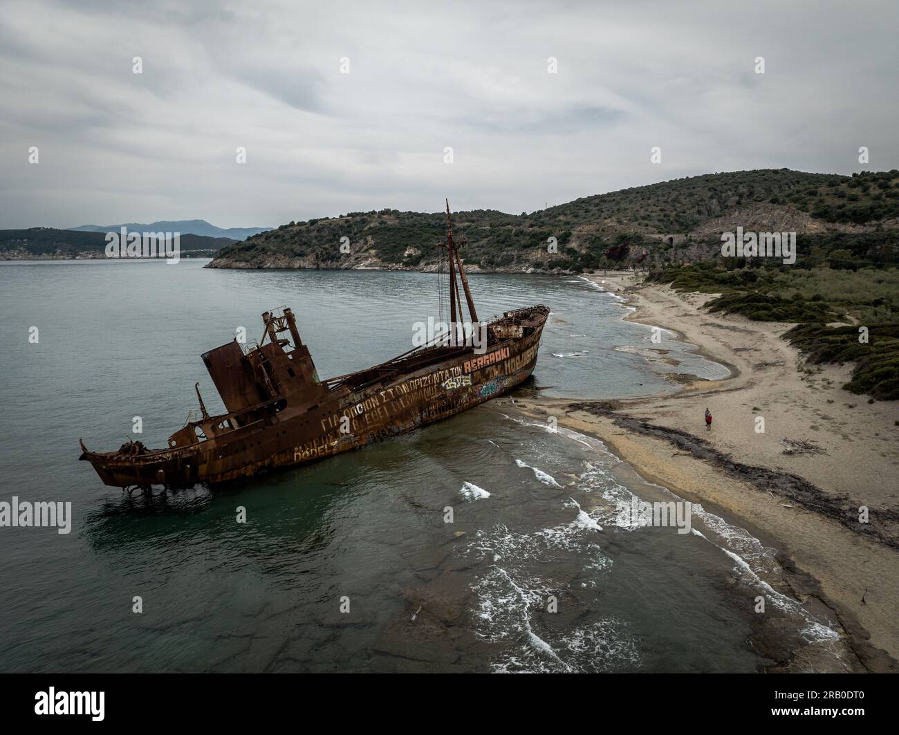Dimitrios shipwreck in valtaki greece hi-res stock photography and ...