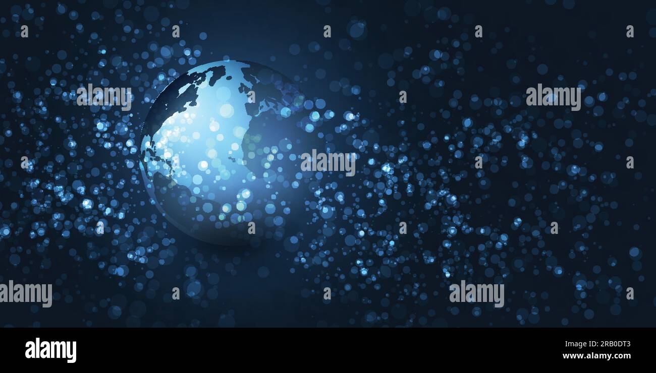 Earth Globe Design on Dark Sparkling Background Stock Vector Image ...