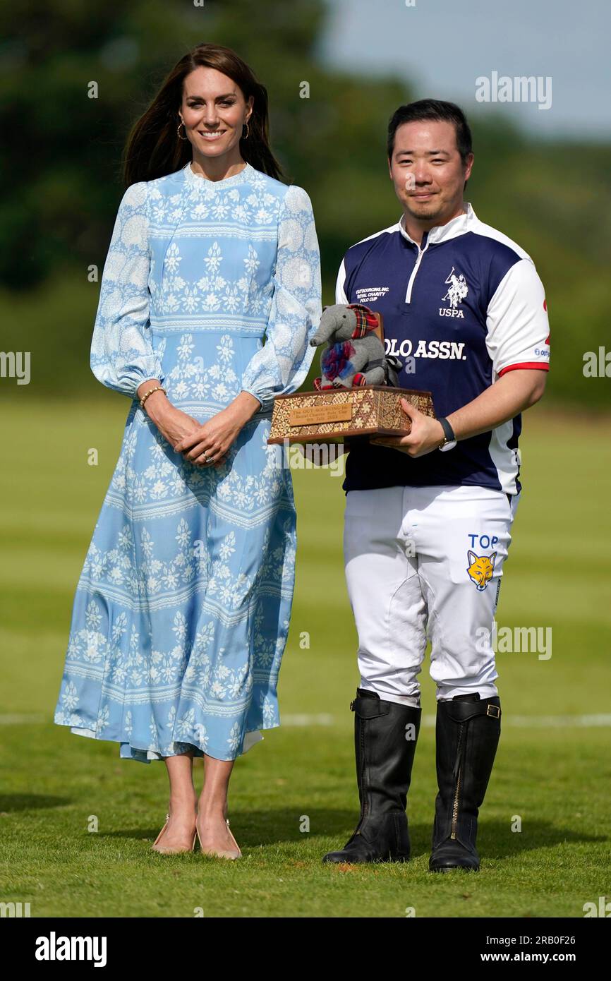 The Princess of Wales after the Out-Sourcing Inc Royal Charity Polo Cup ...