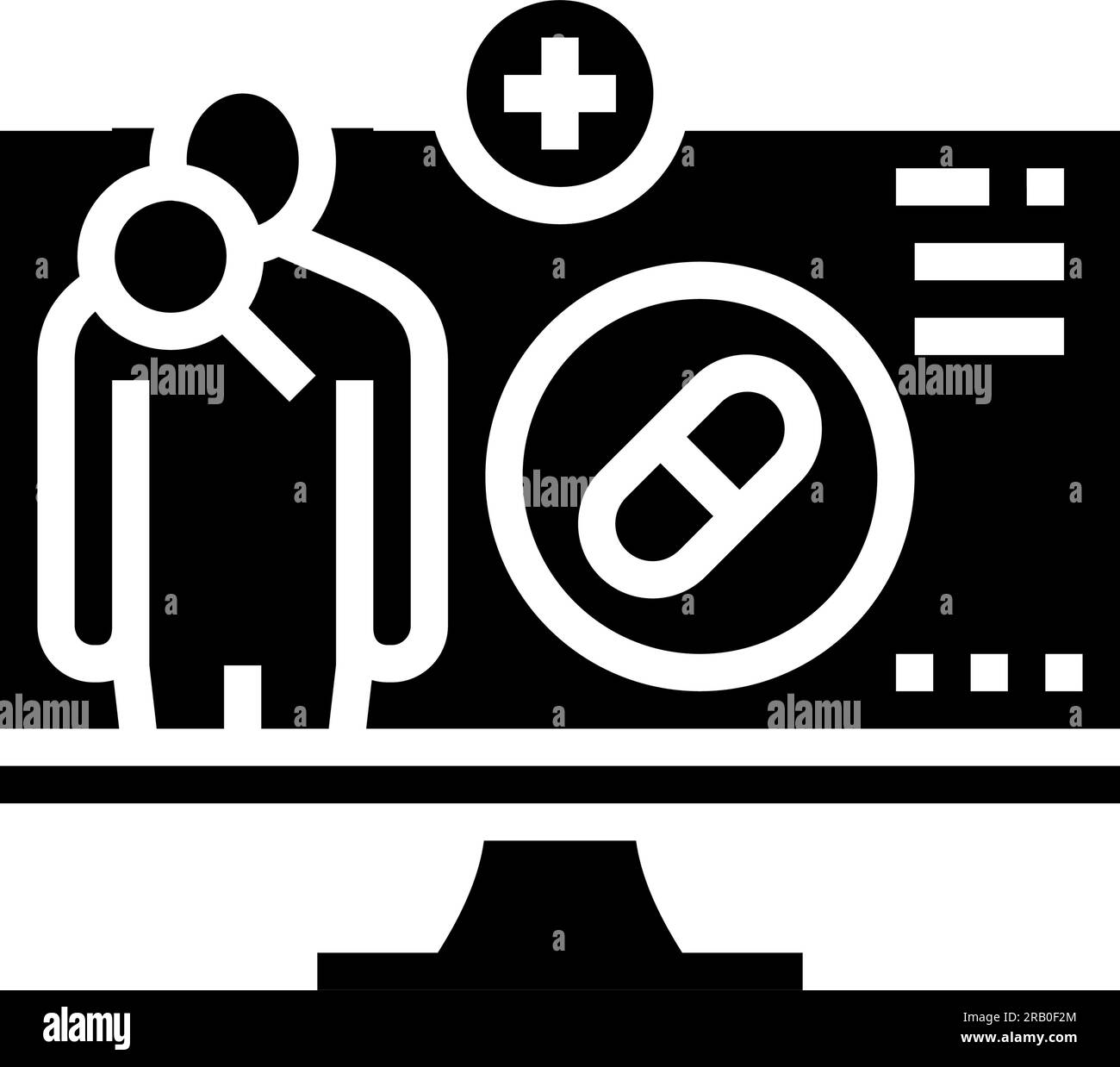 telemedicine technology biomedical glyph icon vector illustration Stock ...