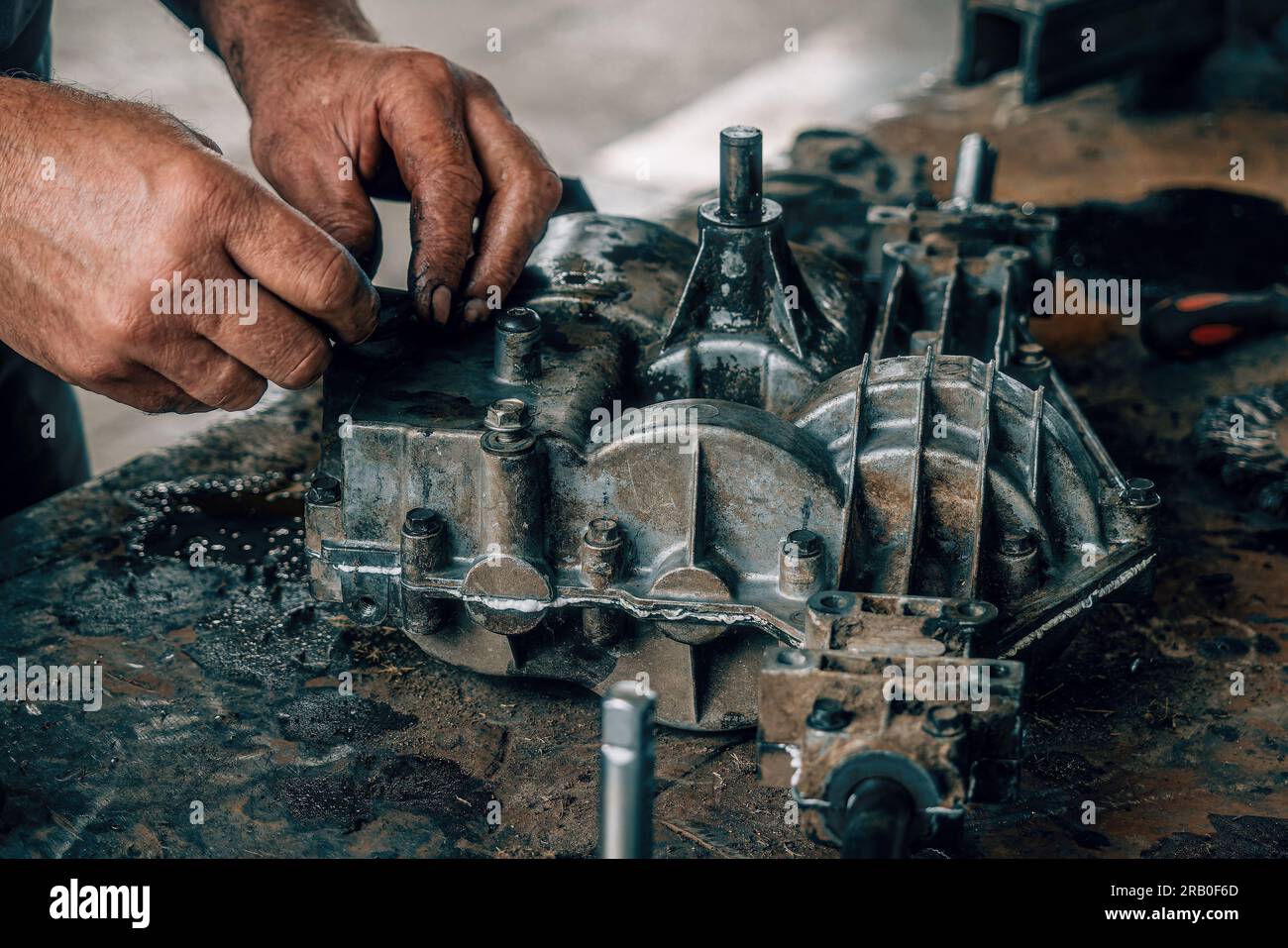 Mechanic repairs car service station hi-res stock photography and ...