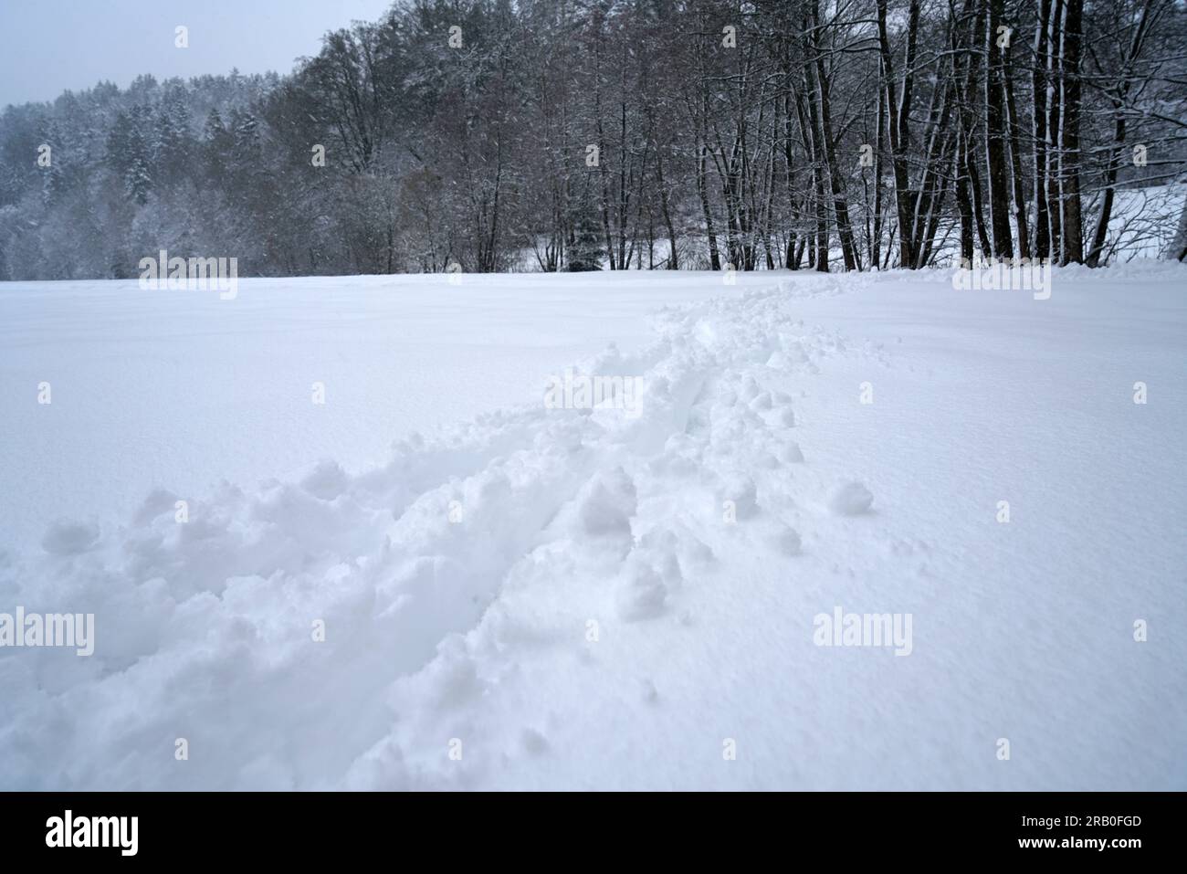 Winter with lots of snow in Bavaria is beautiful again every year Stock ...