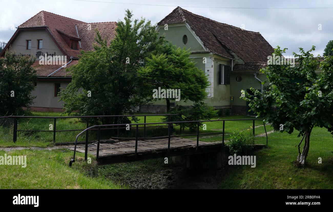 Traditinal colorful houses in Biertan,Romania Stock Photo - Alamy