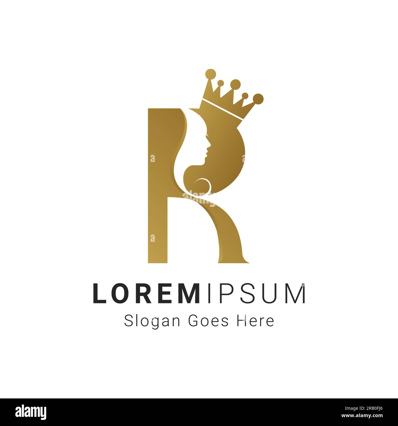 Luxury Initial R Logo Design 3D Luxury Queen with Letter R Logotype ...