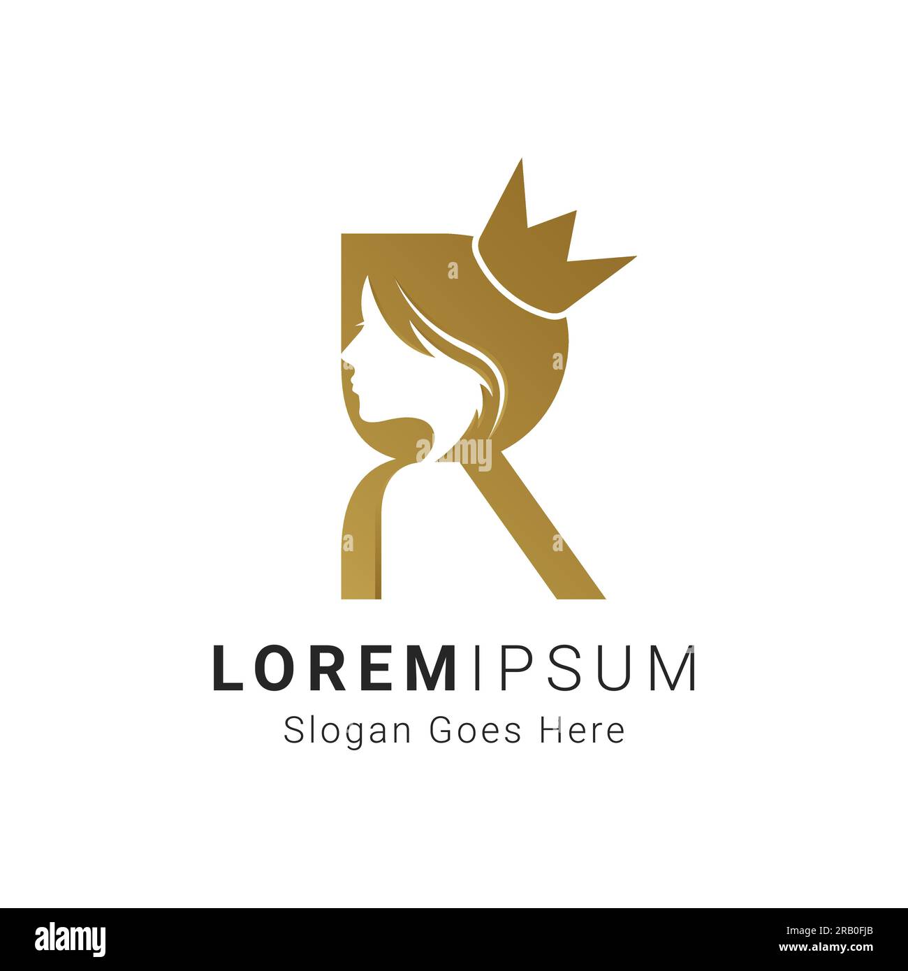 Luxury Initial R Logo Design 3D Luxury Queen with Letter R Logotype ...