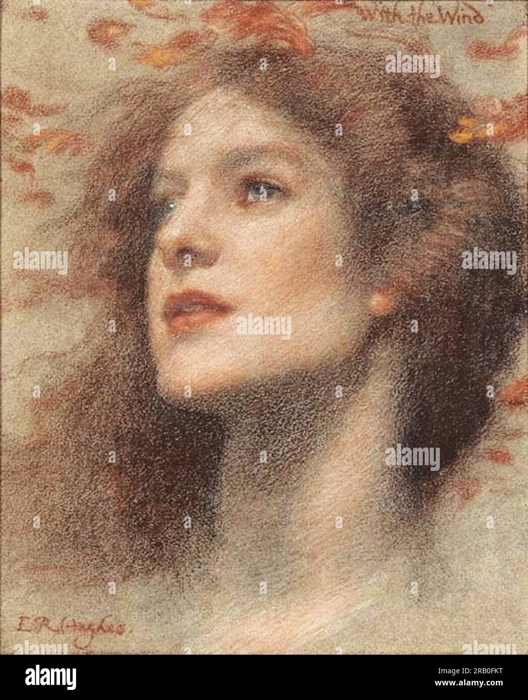 With the Wind by Edward Robert Hughes Stock Photo - Alamy