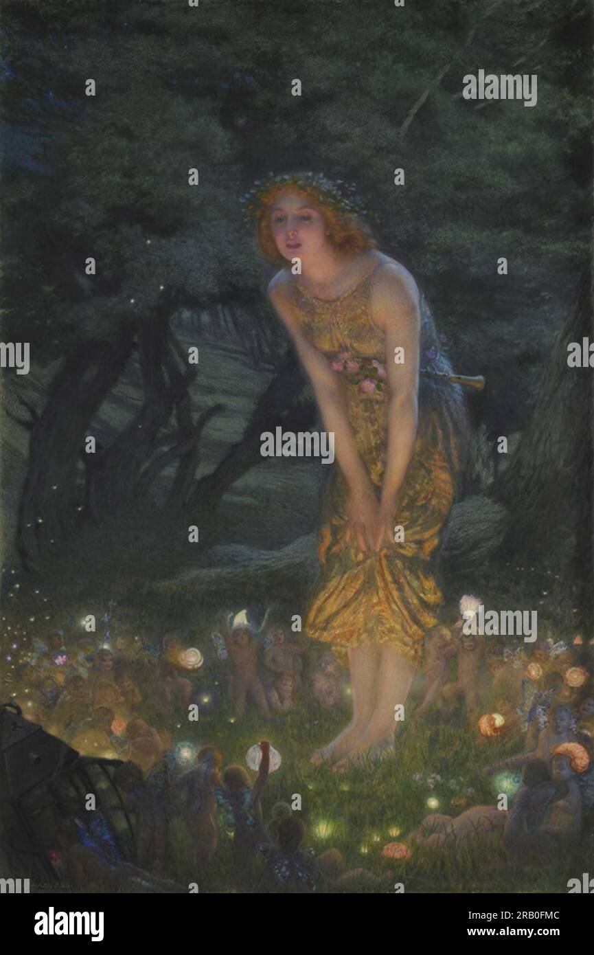 Midsummer Eve 1908 by Edward Robert Hughes Stock Photo - Alamy