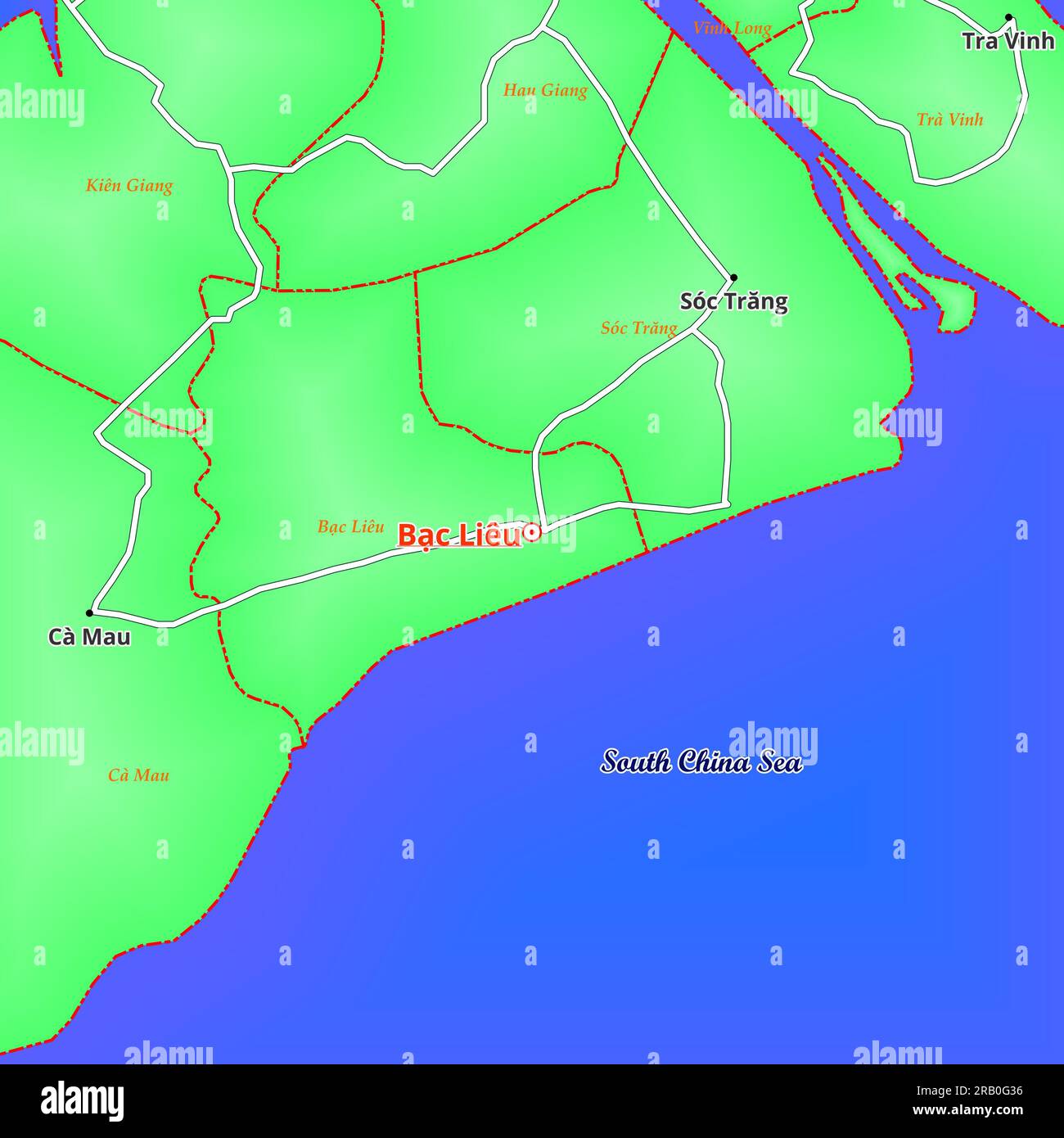 Map of Bạc Liêu City in Vietnam Stock Photo - Alamy