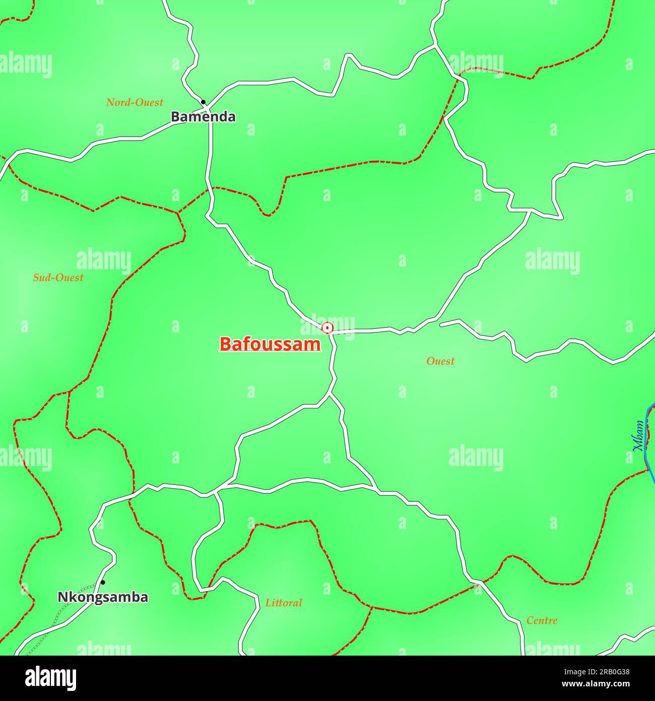 Map of Bafoussam City in Cameroon Stock Photo - Alamy