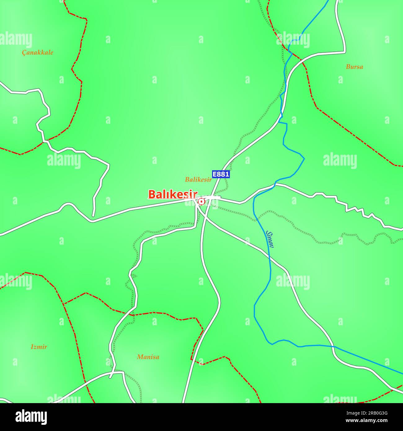 Map of Balıkesir City in Turkey Stock Photo - Alamy