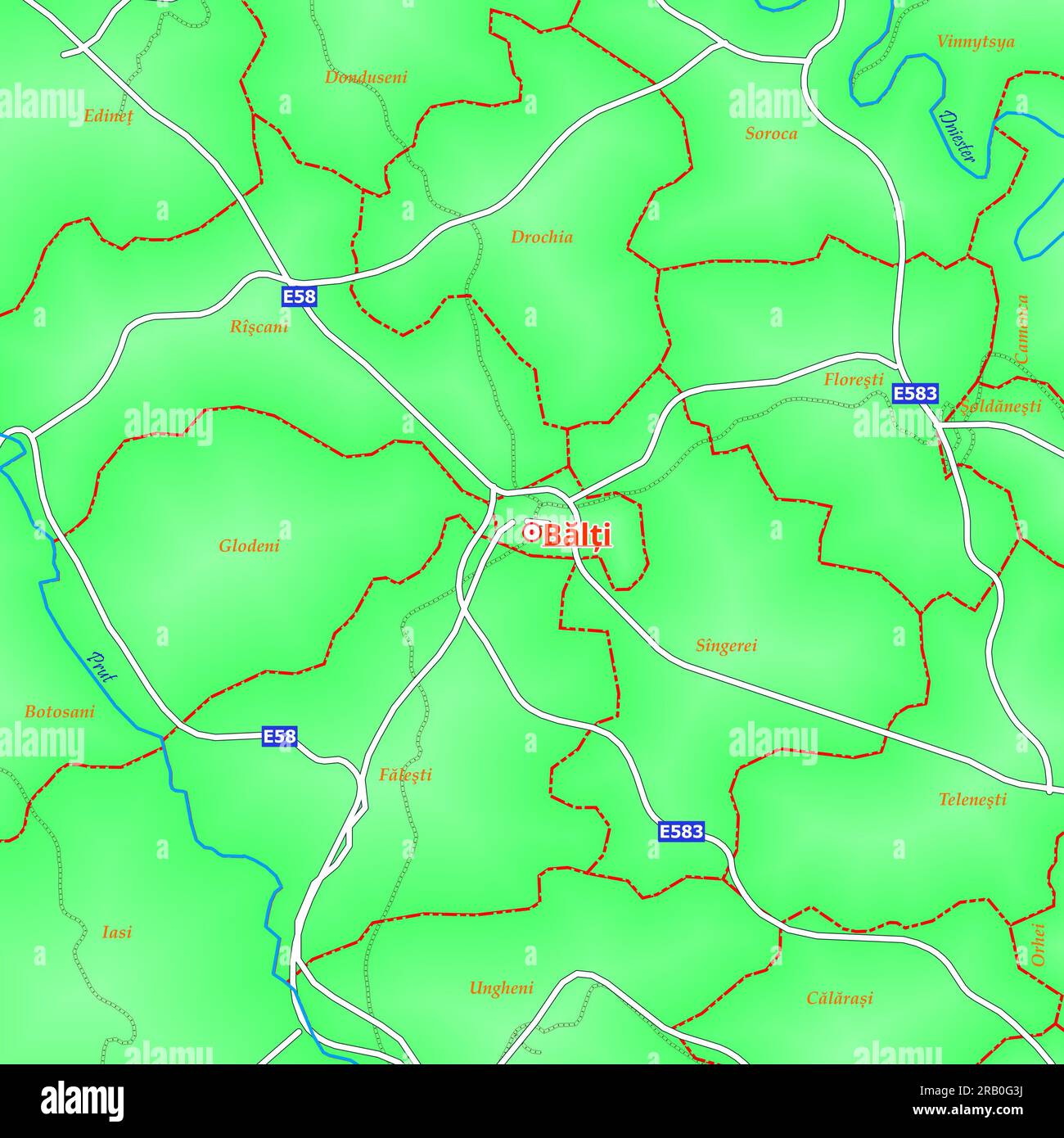 Map of Bălți City in Moldova Stock Photo - Alamy