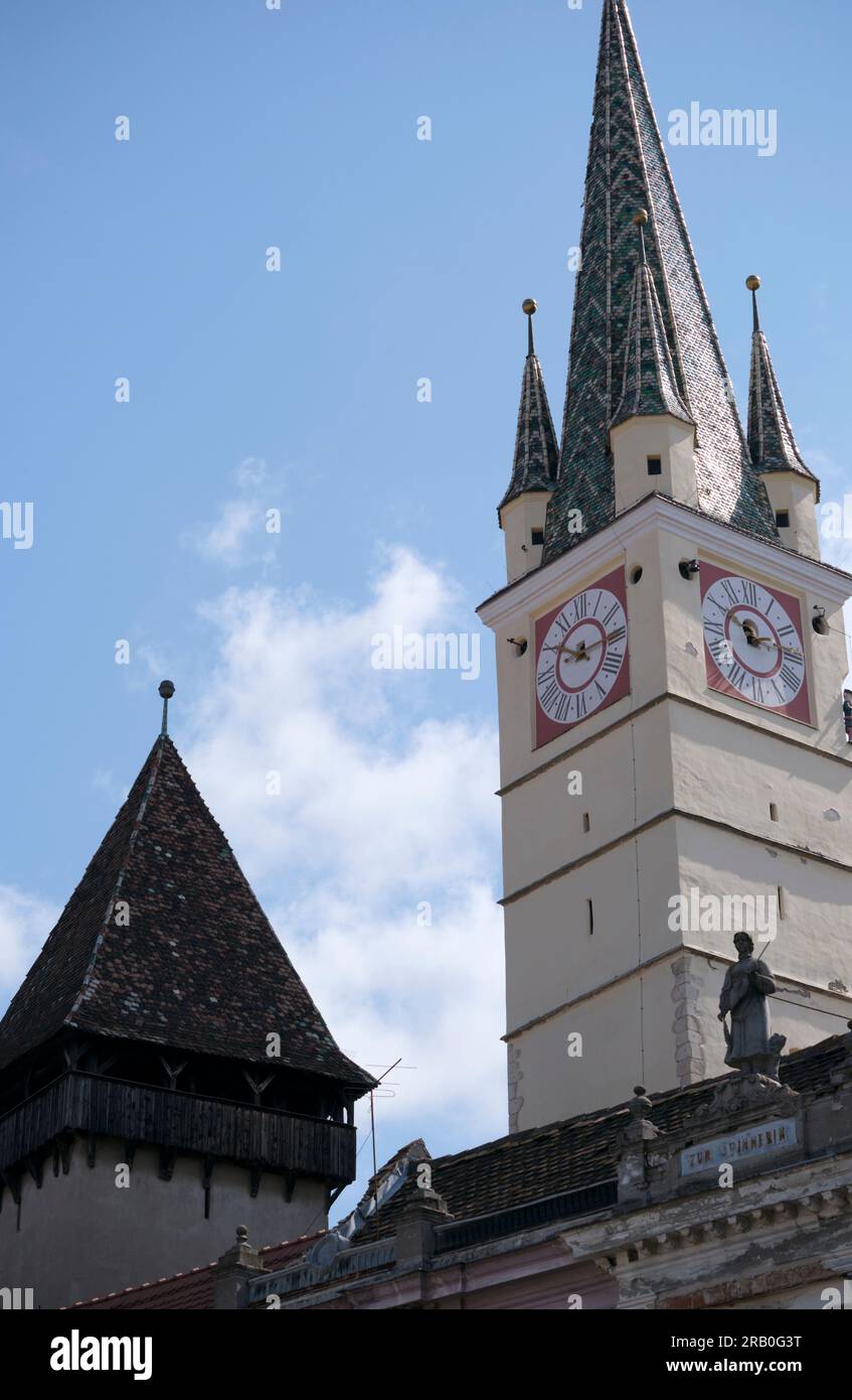 The historic town centre of Mediaș/Mediasch Stock Photo - Alamy