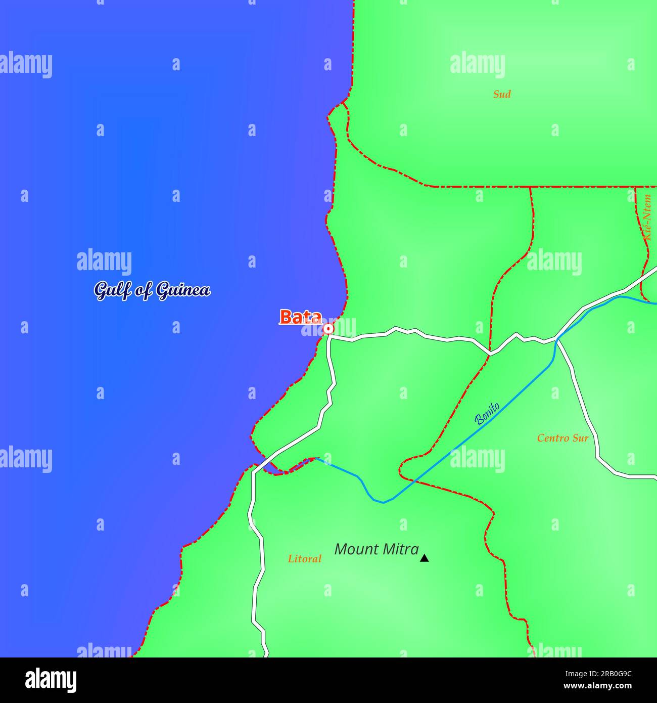 Map of Bata City in Equatorial Guinea Stock Photo - Alamy