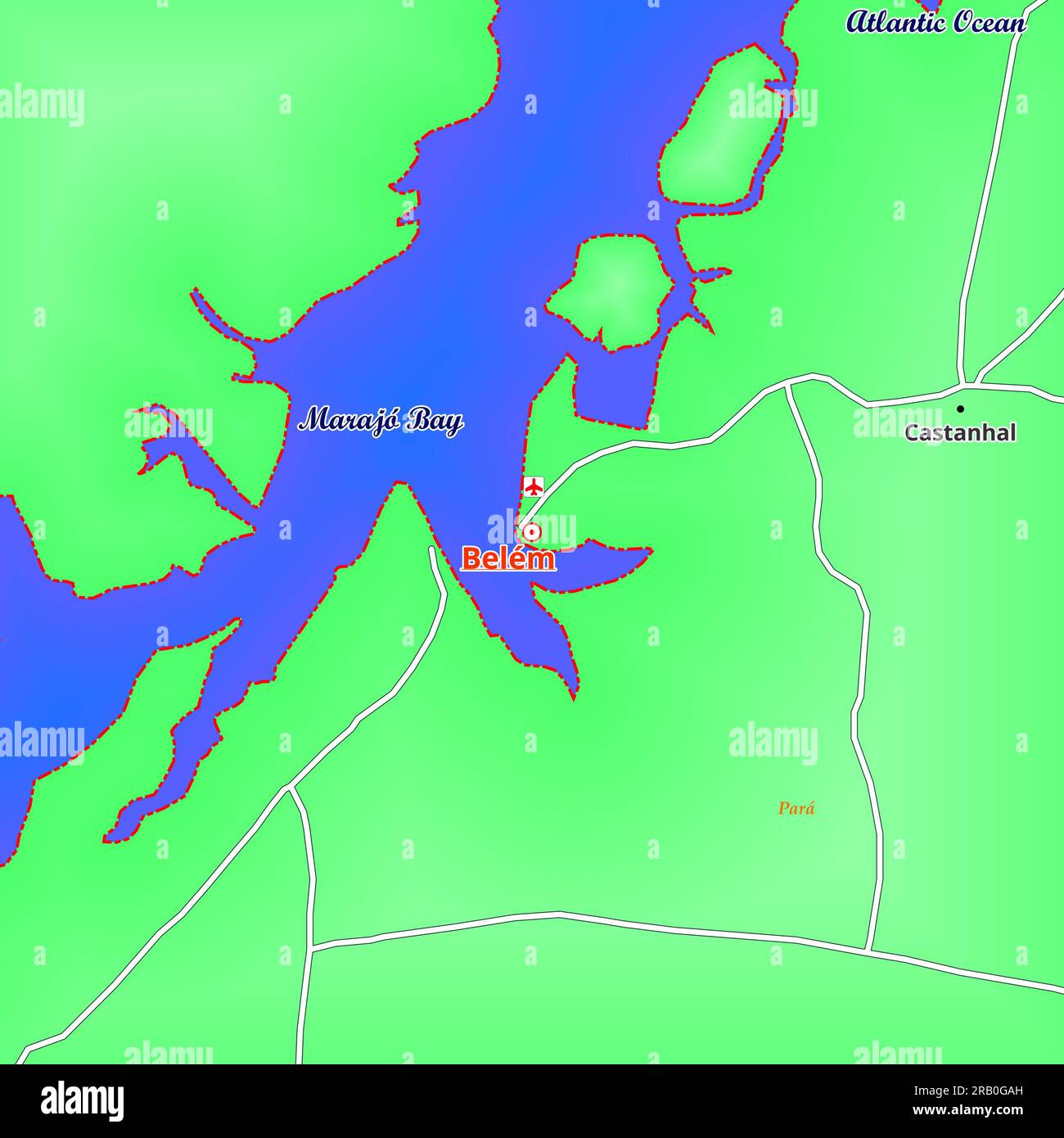 Map of Belém City in Brazil Stock Photo - Alamy