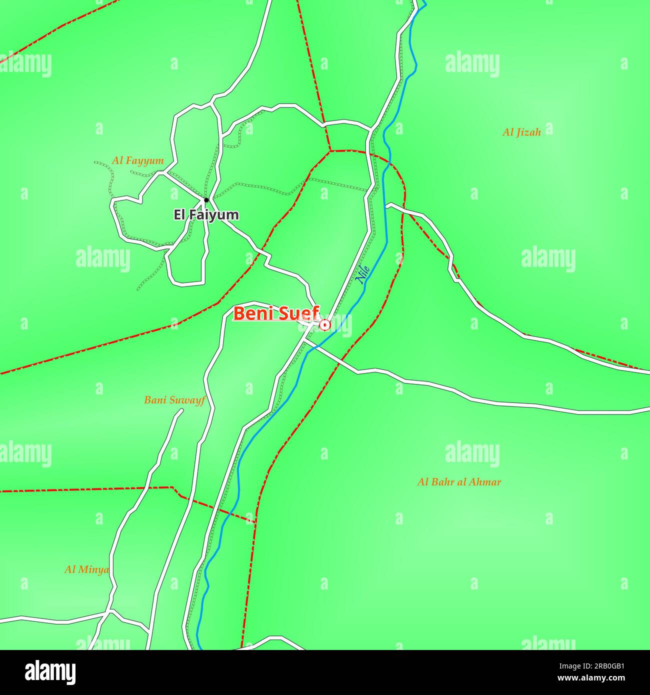 Map of Beni Suef City in Egypt Stock Photo - Alamy
