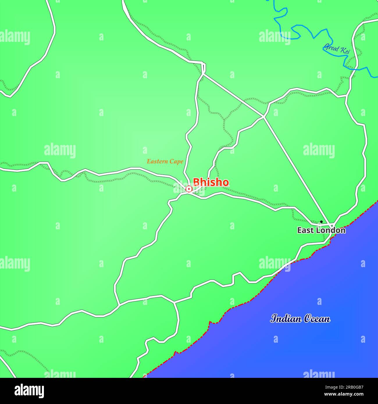 Map of Bhisho City in South Africa Stock Photo - Alamy