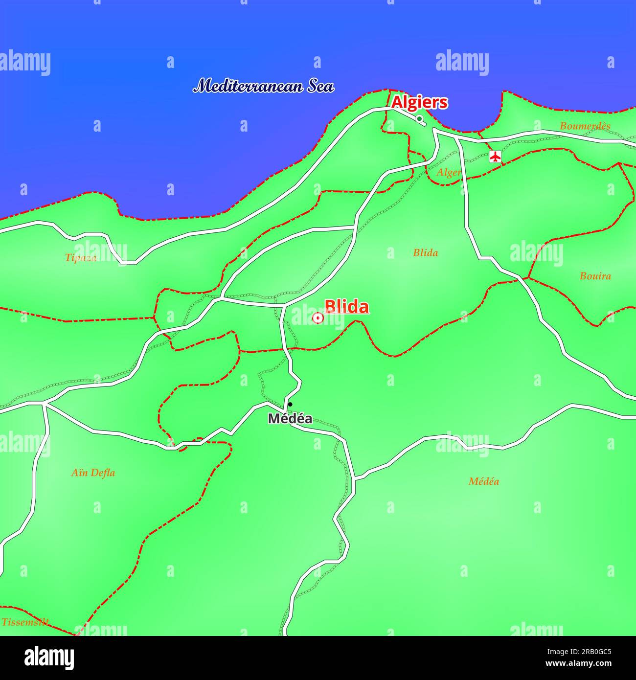 Map of Blida City in Algeria Stock Photo - Alamy