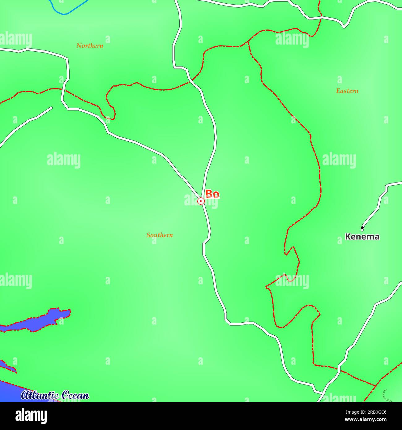 Map of Bo City in Sierra Leone Stock Photo - Alamy