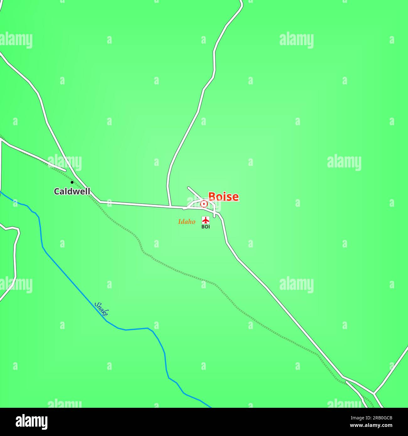 Map of Boise City in United States of America Stock Photo - Alamy