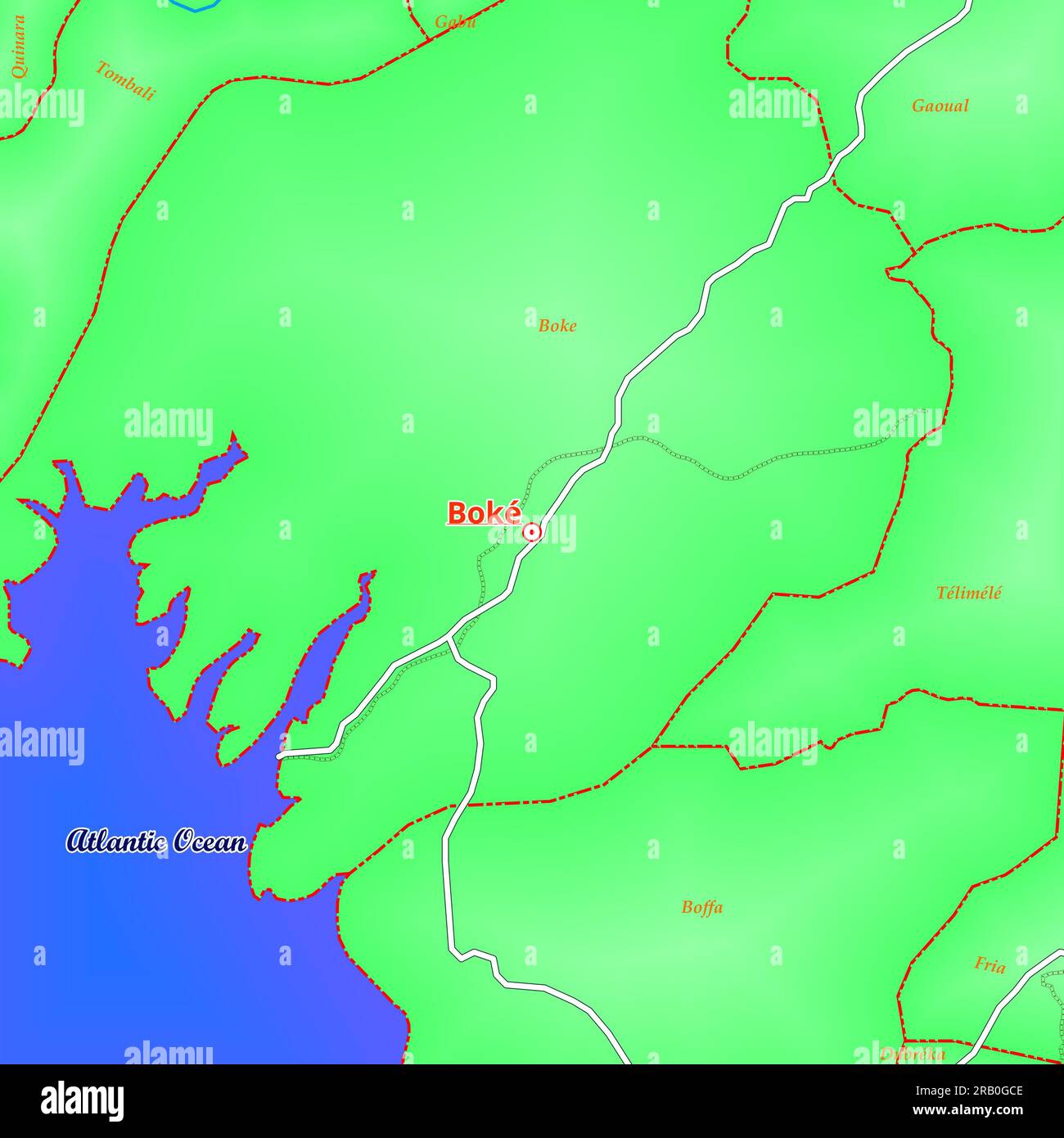 Map of Boké City in Guinea Stock Photo - Alamy