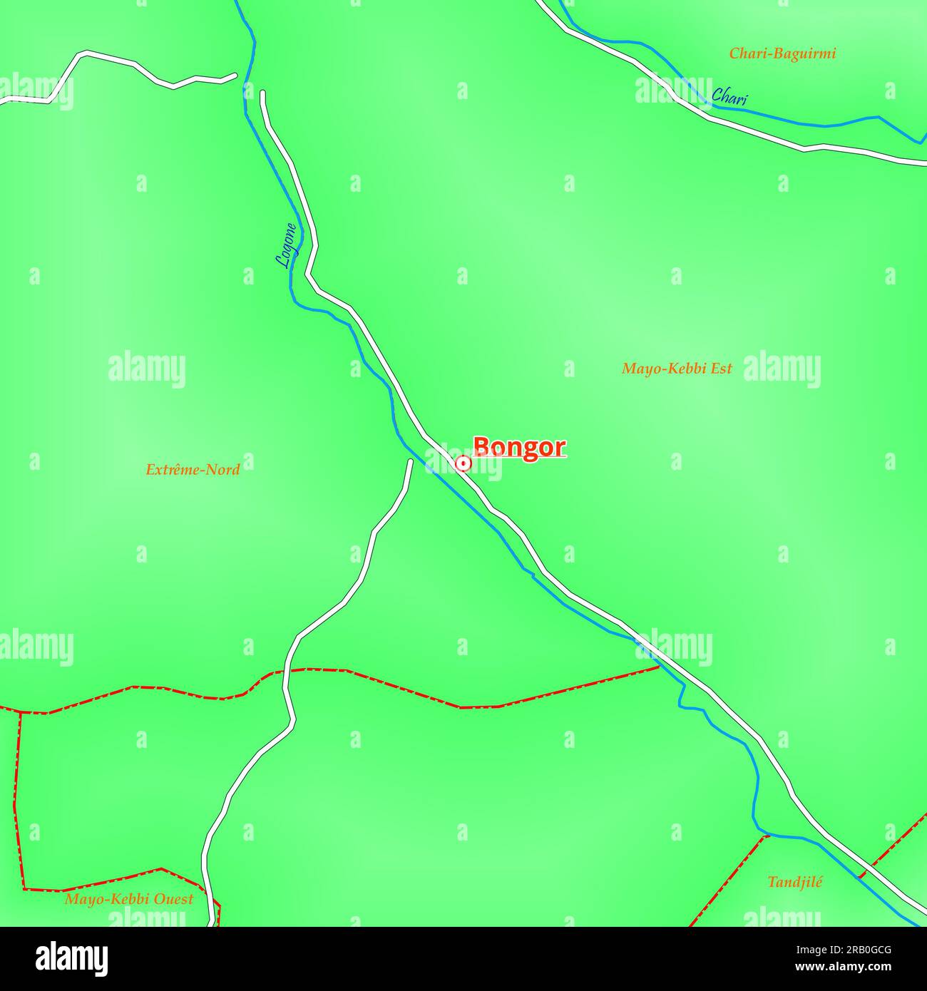 Map of Bongor City in Chad Stock Photo - Alamy