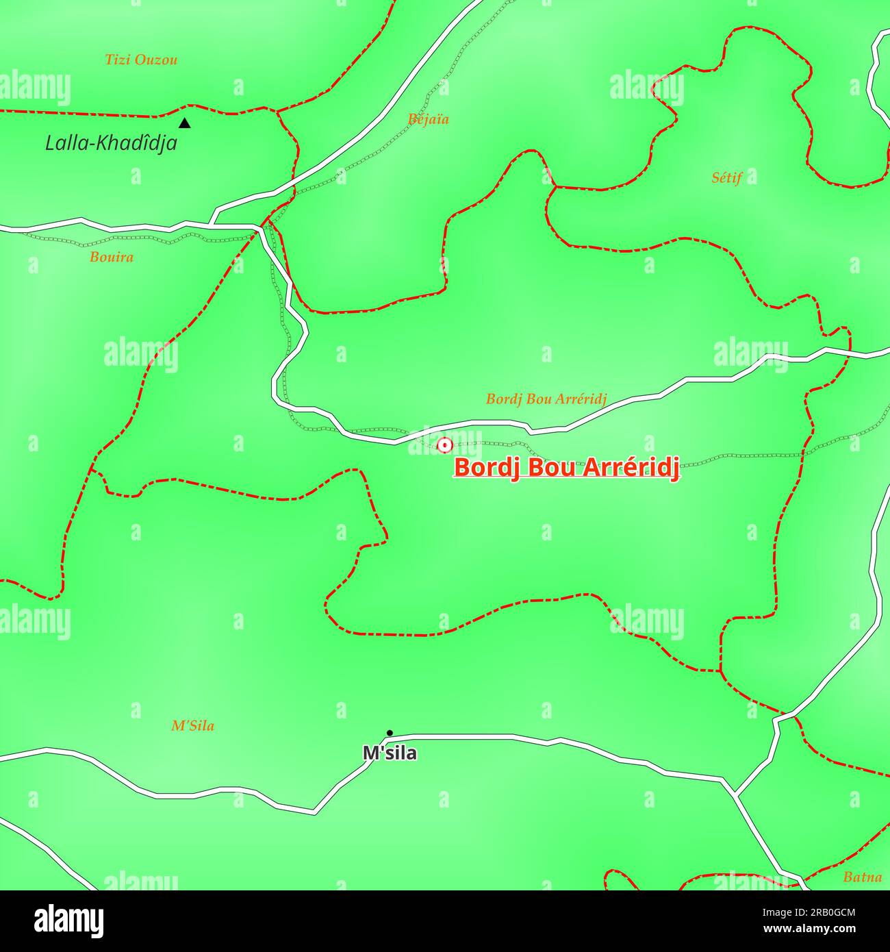 Map of Bordj Bou Arréridj City in Algeria Stock Photo - Alamy
