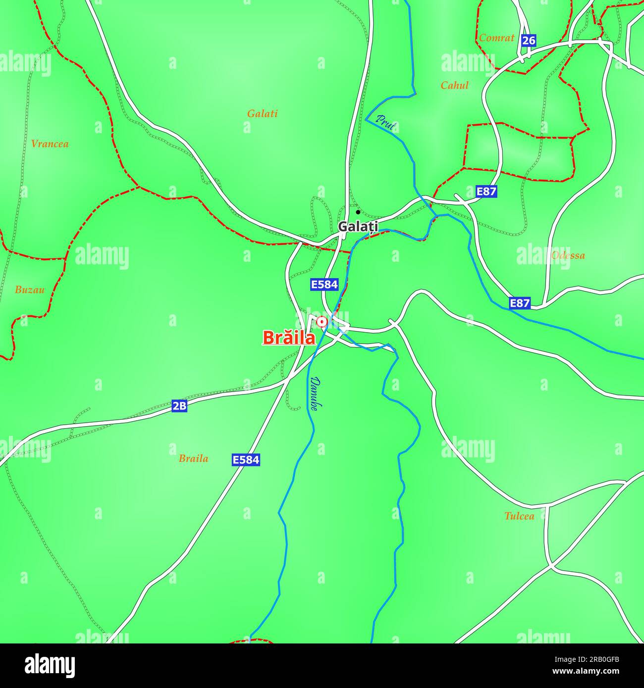 Map of Brăila City in Romania Stock Photo - Alamy