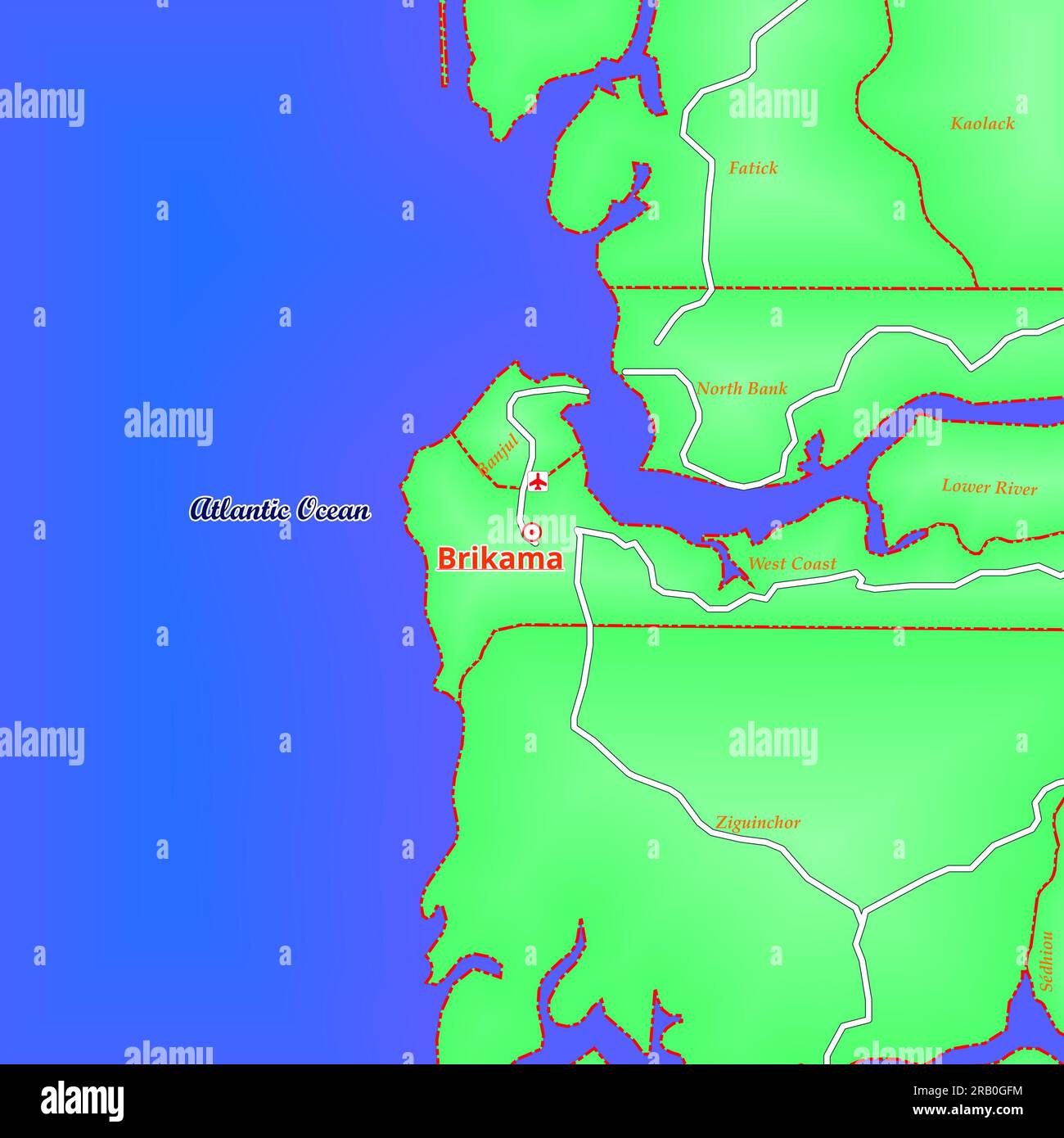 Map of Brikama City in The Gambia Stock Photo - Alamy