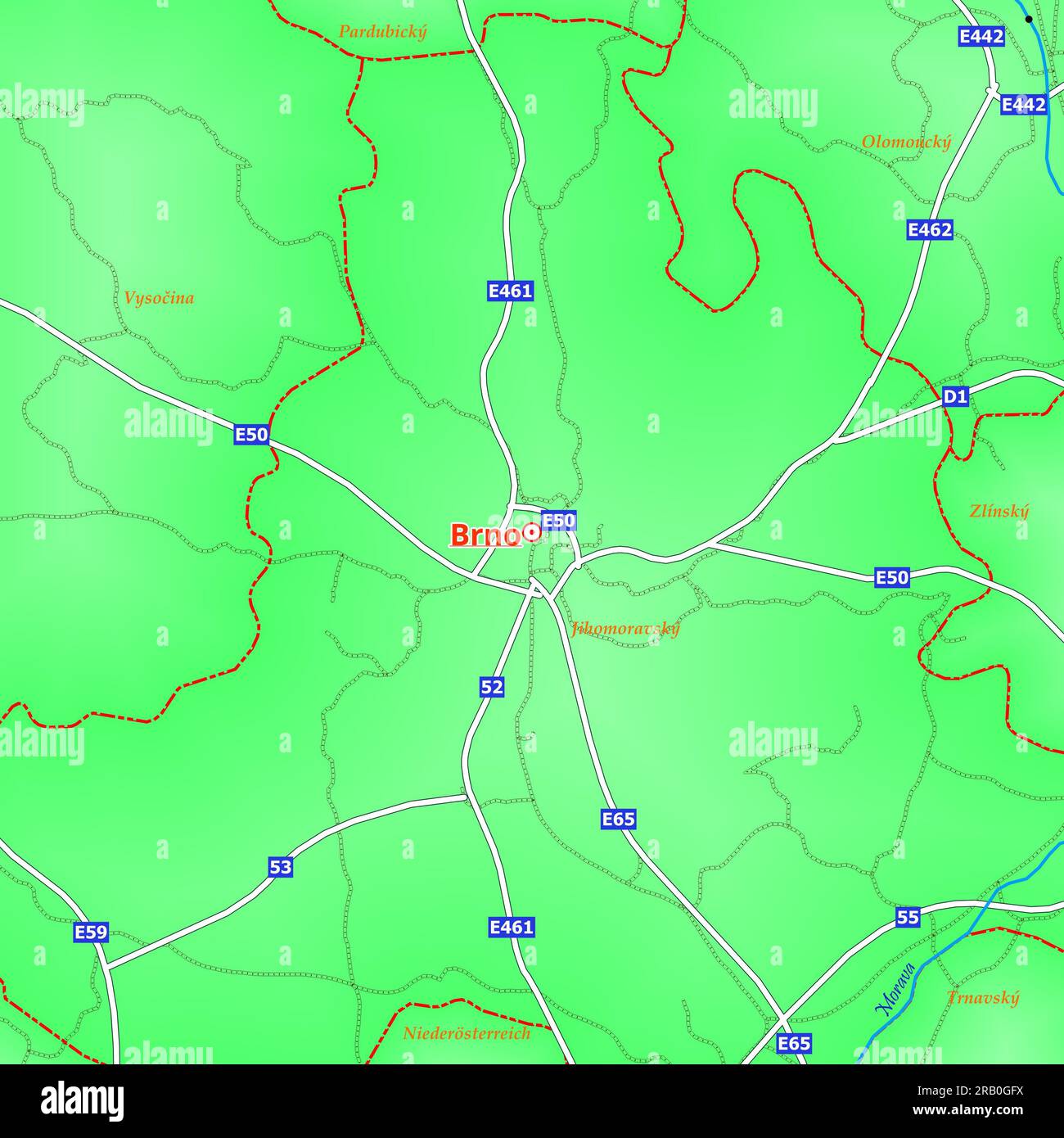 Map of Brno City in Czechia Stock Photo - Alamy