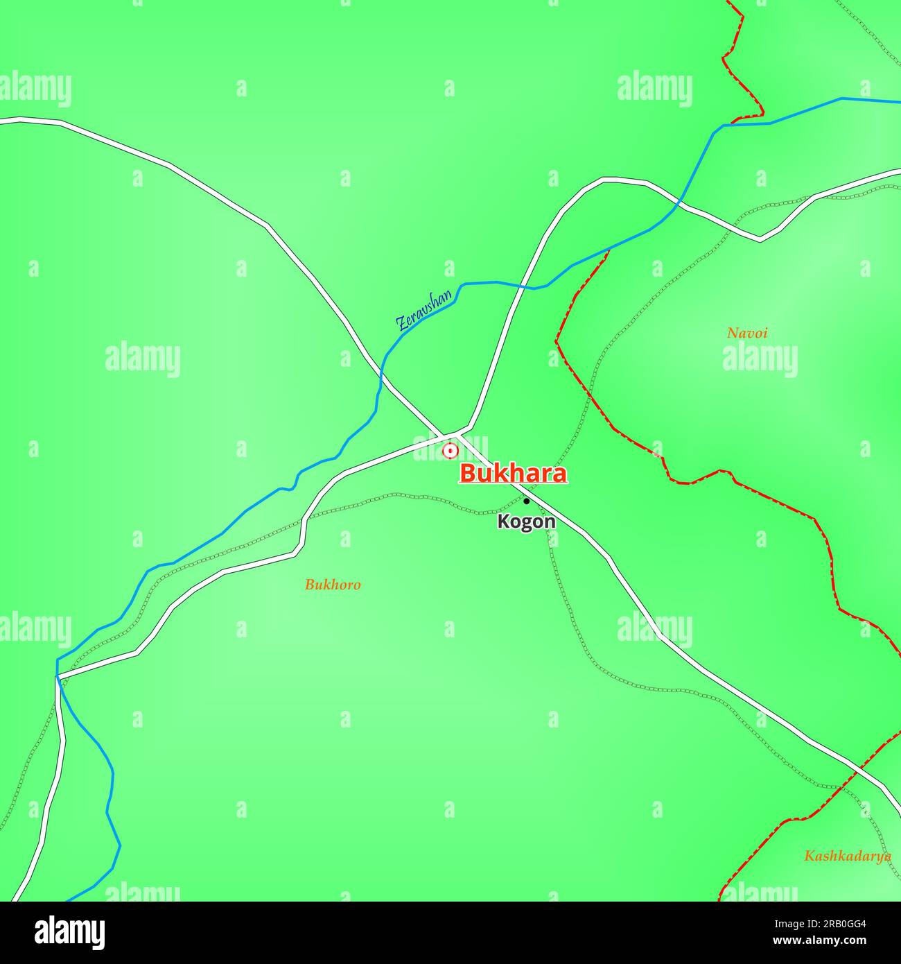 Map of Bukhara City in Uzbekistan Stock Photo - Alamy