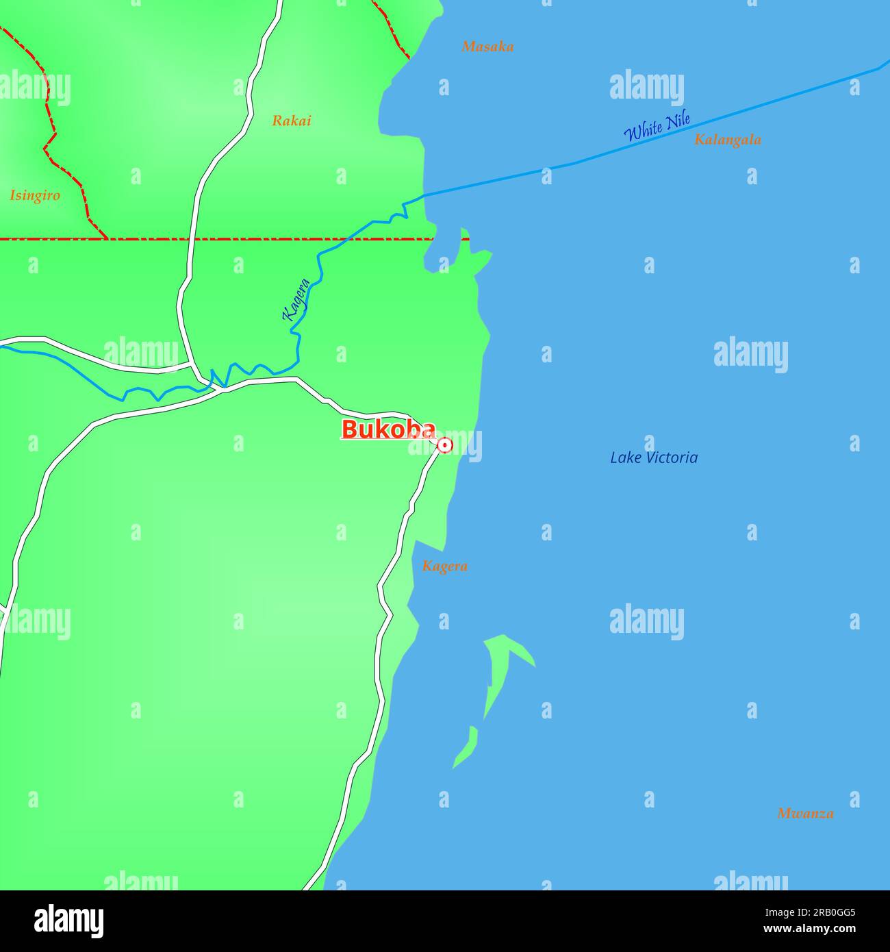 Map of Bukoba City in Tanzania Stock Photo - Alamy