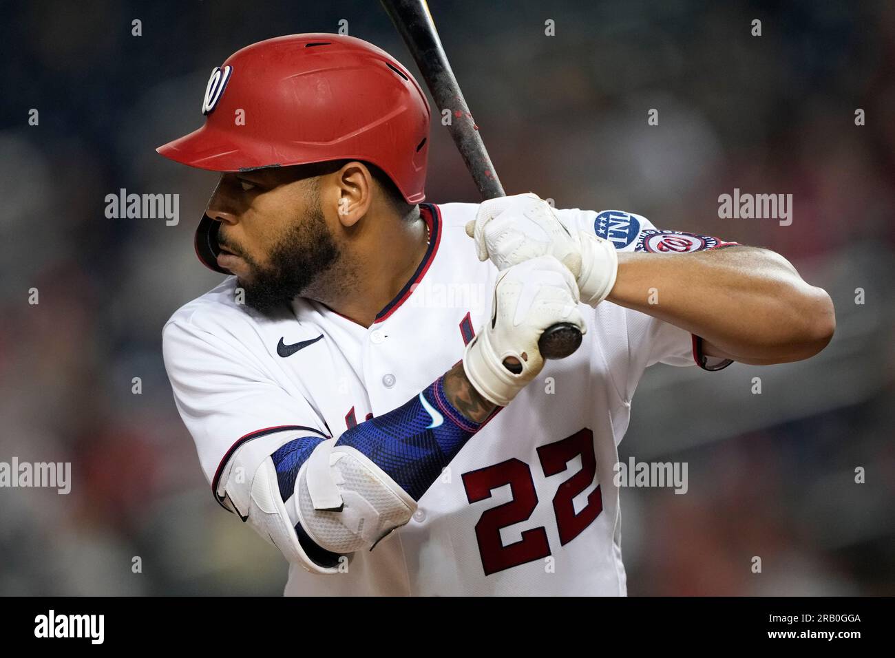 Washington Nationals' Dominic Smith stands in the batter's box during ...