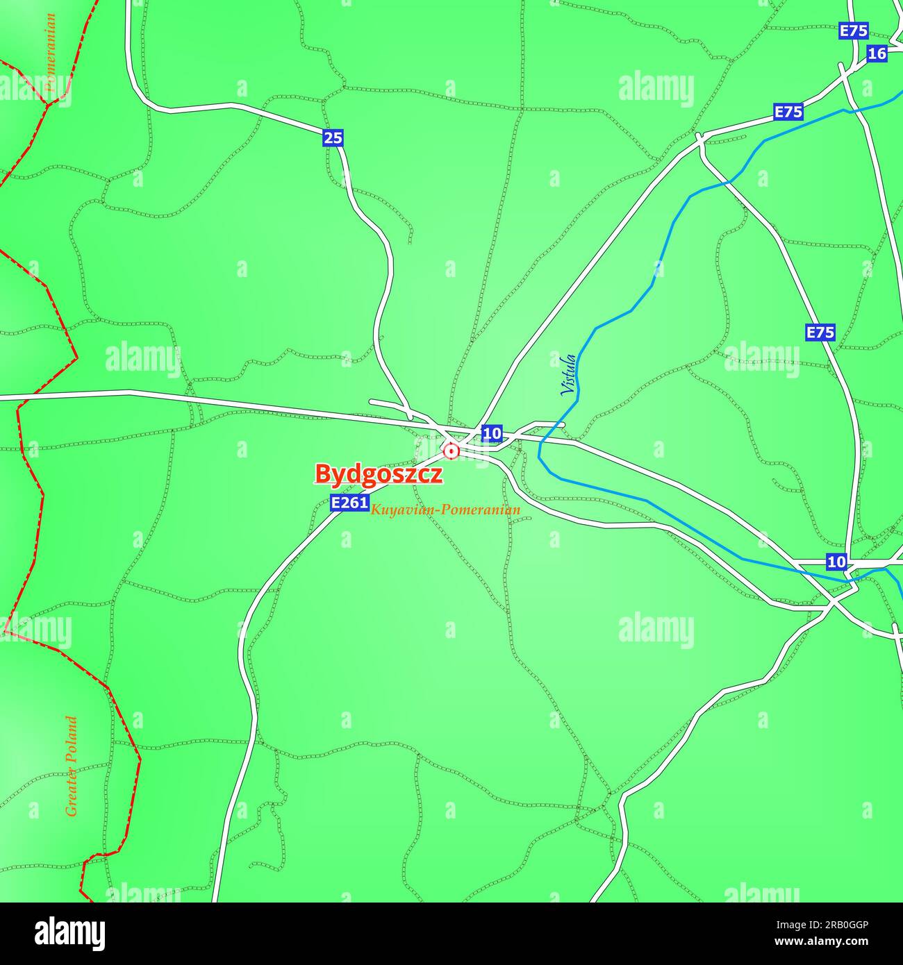 Map of Bydgoszcz City in Poland Stock Photo - Alamy
