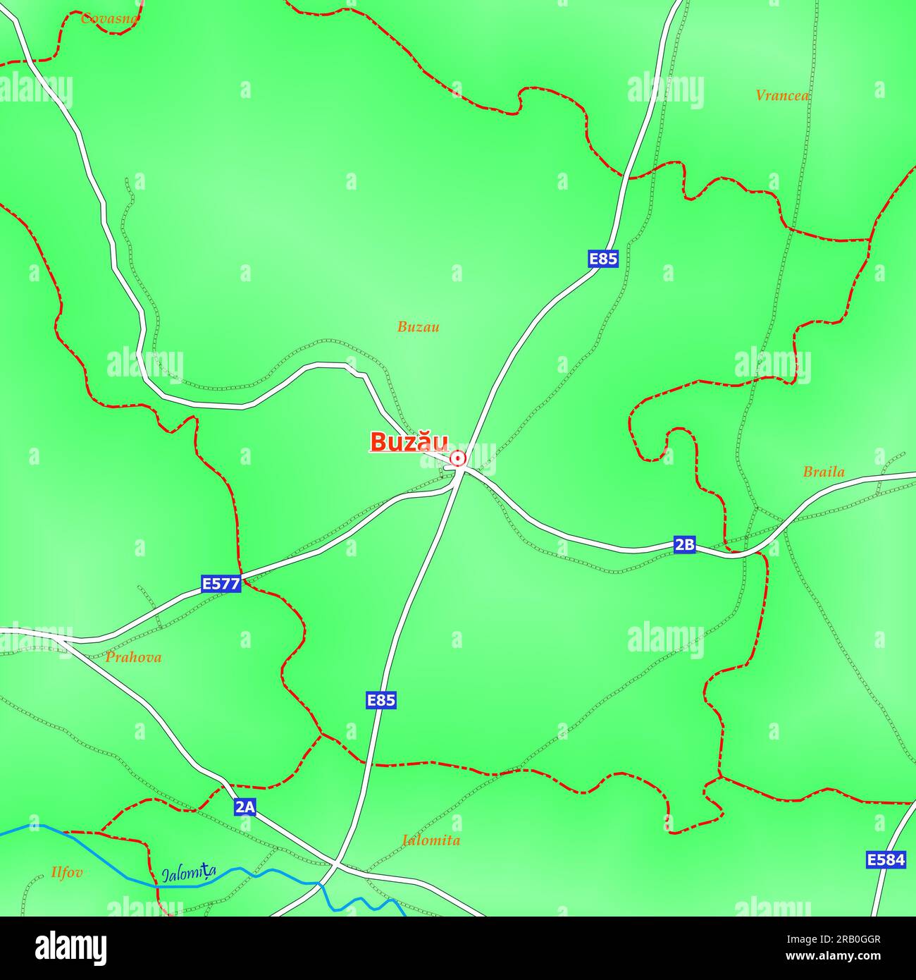 Map of Buzău City in Romania Stock Photo - Alamy
