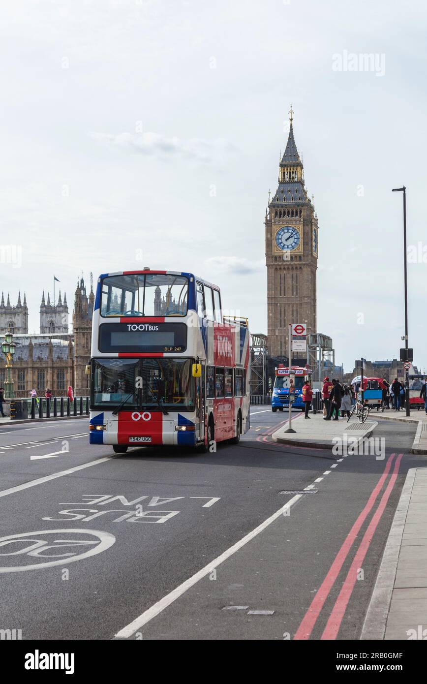 Westminster Bridge,London,England,UK showing Big Ben clock tower and ...