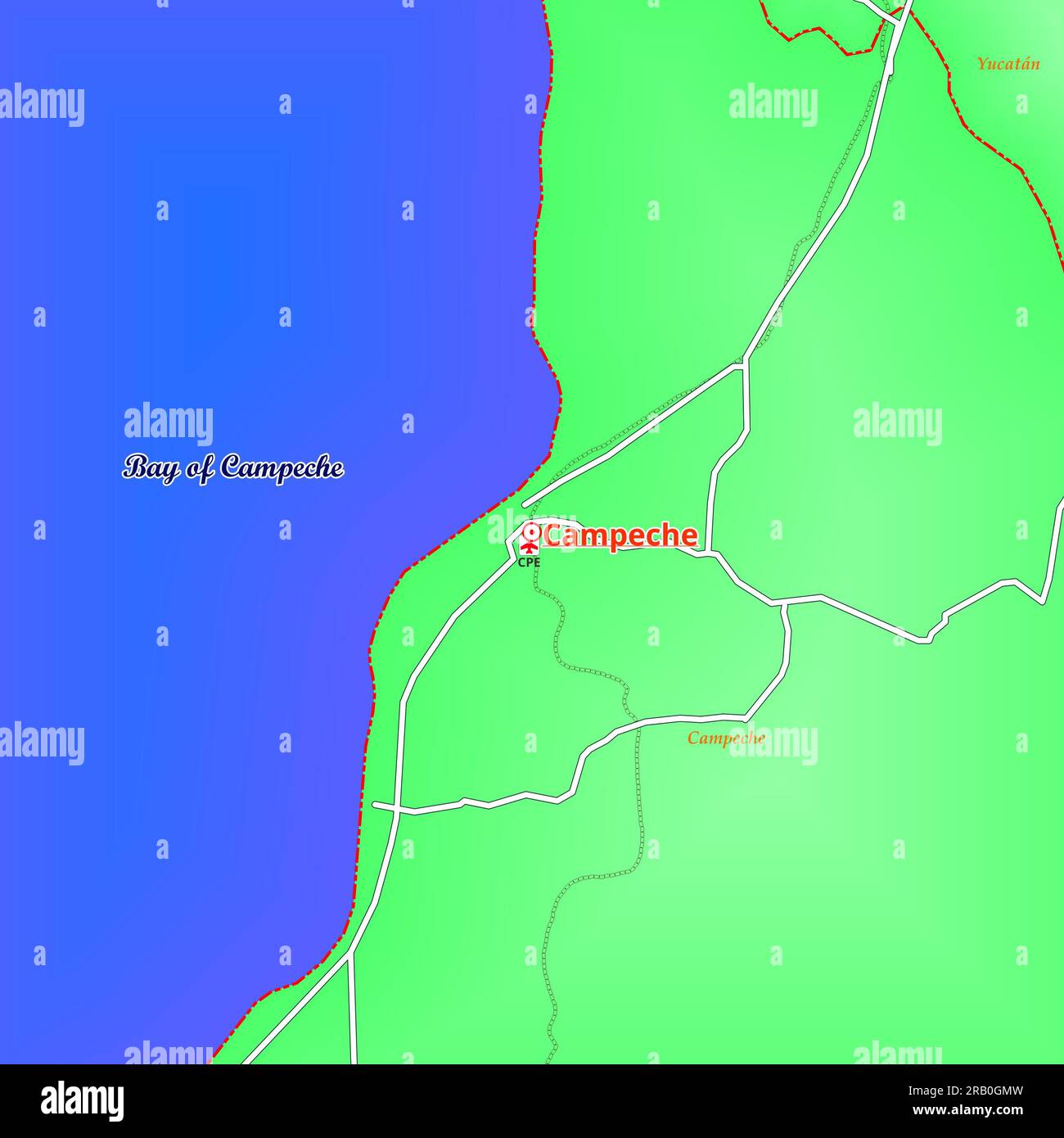 Map of Campeche City in Mexico Stock Photo - Alamy