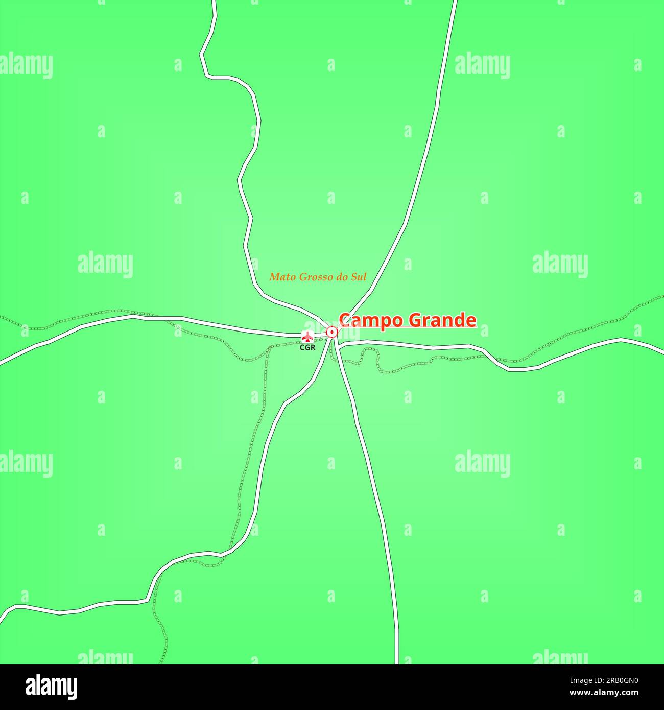 Map of Campo Grande City in Brazil Stock Photo - Alamy