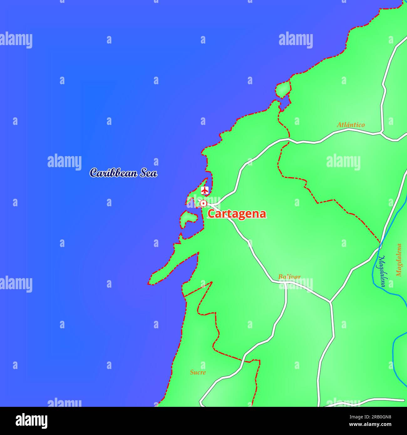 Map of Cartagena City in Colombia Stock Photo - Alamy