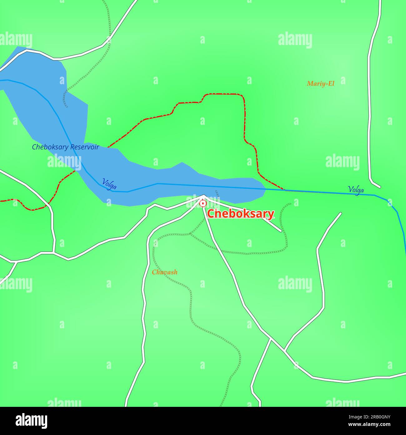 Map of Cheboksary City in Russia Stock Photo - Alamy