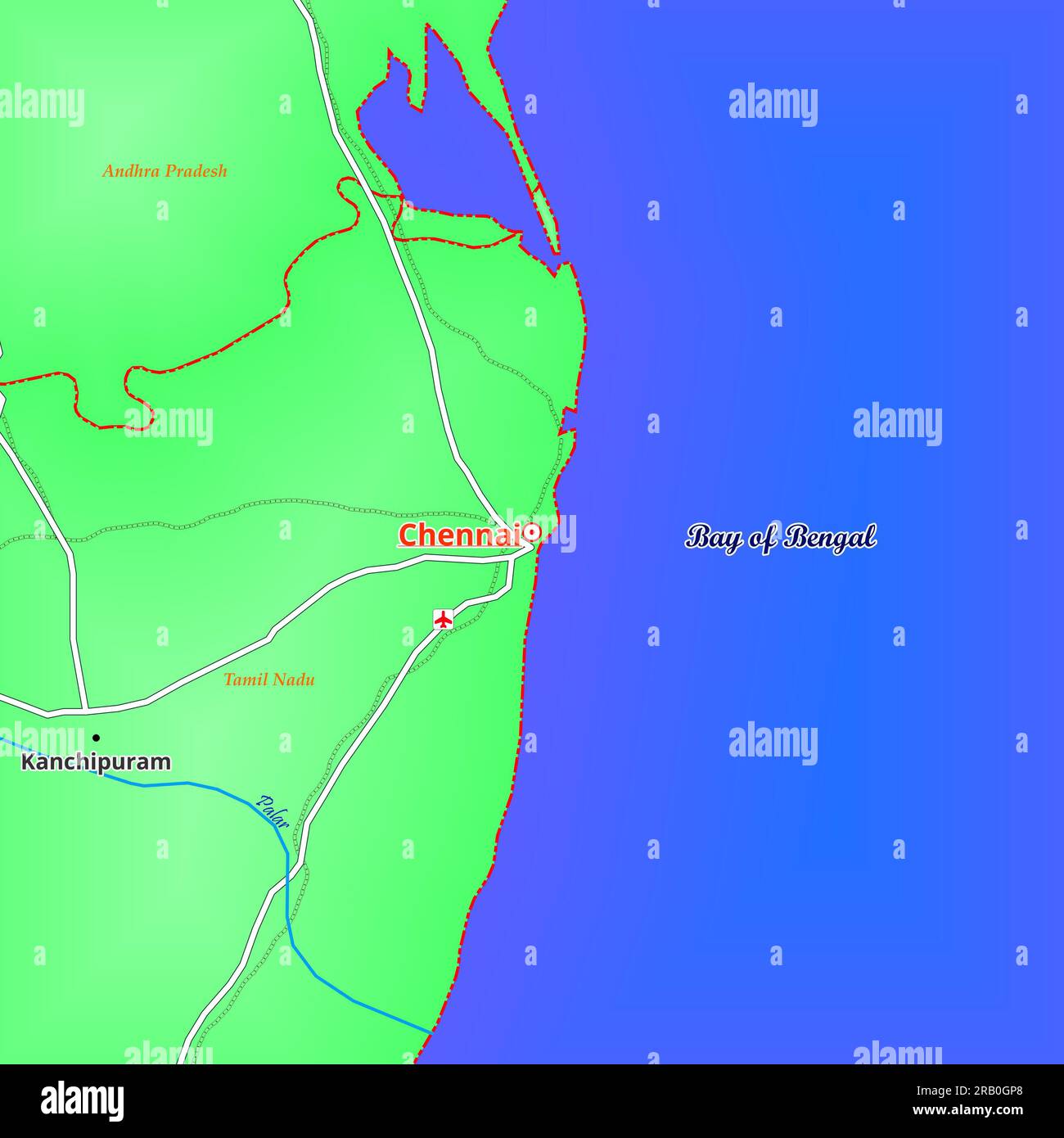 Map of chennai hi-res stock photography and images - Alamy