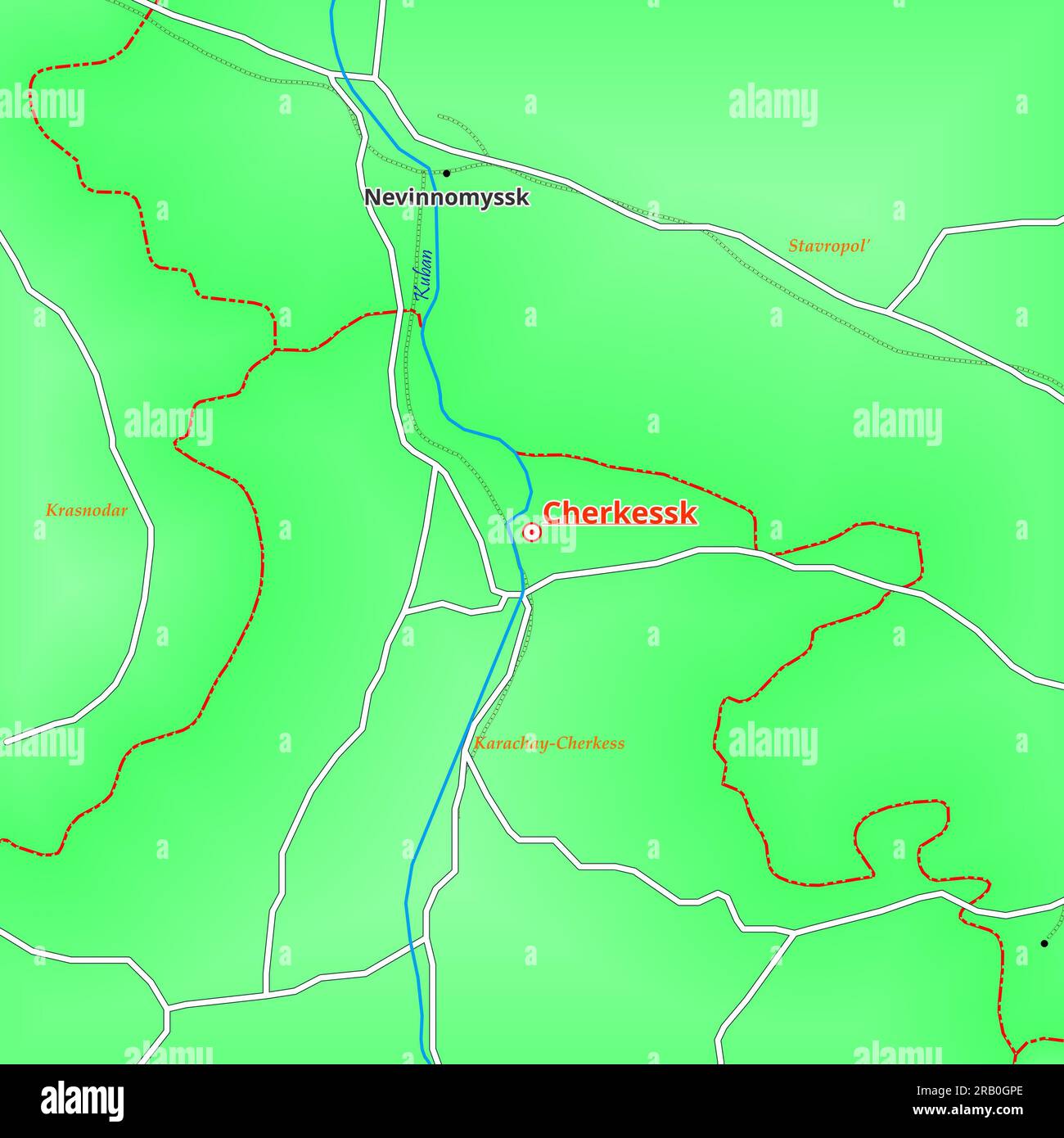 Map of Cherkessk City in Russia Stock Photo - Alamy