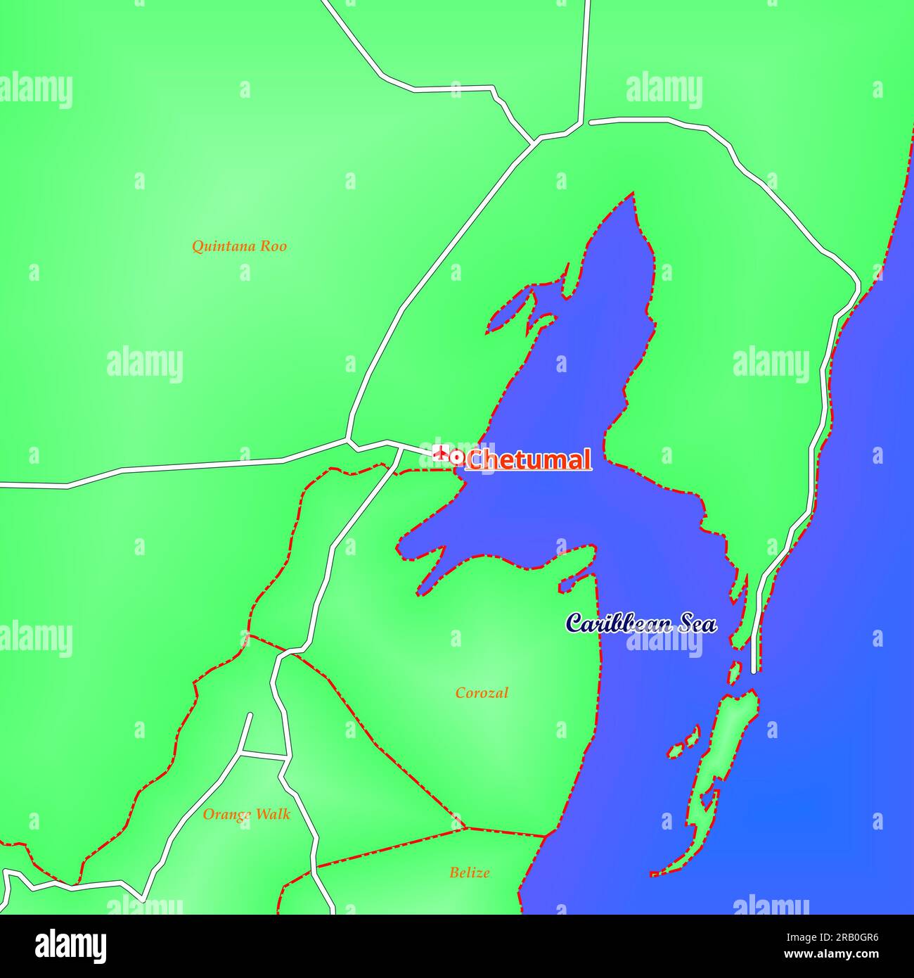 Map of Chetumal City in Mexico Stock Photo - Alamy